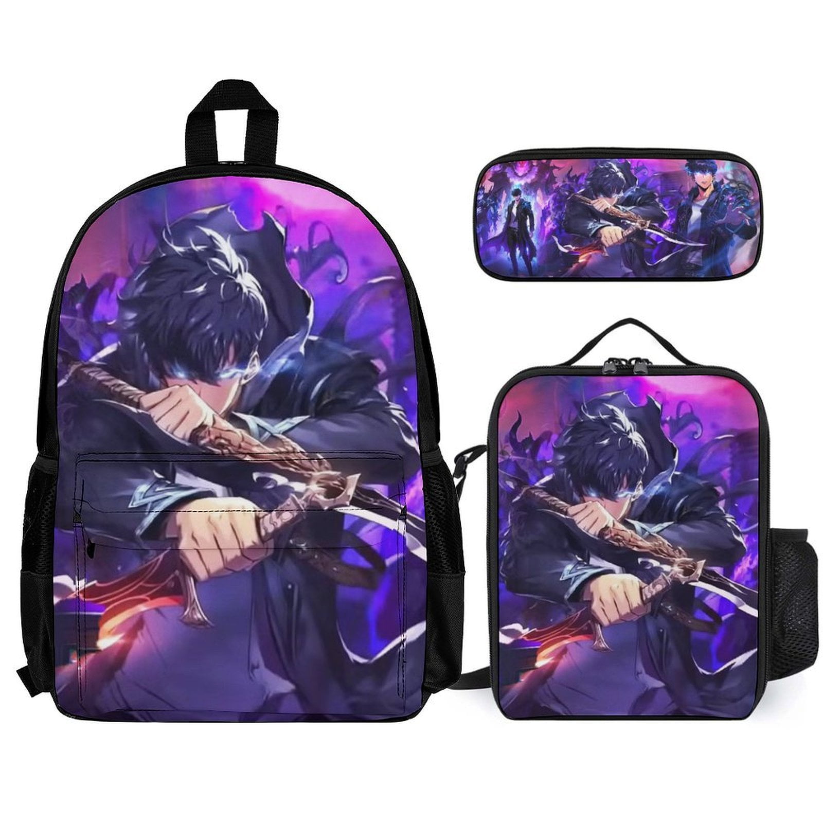Solo Leveling Arise Backpack 3 Pieces Set With Pencil Case Lunch Bag ...