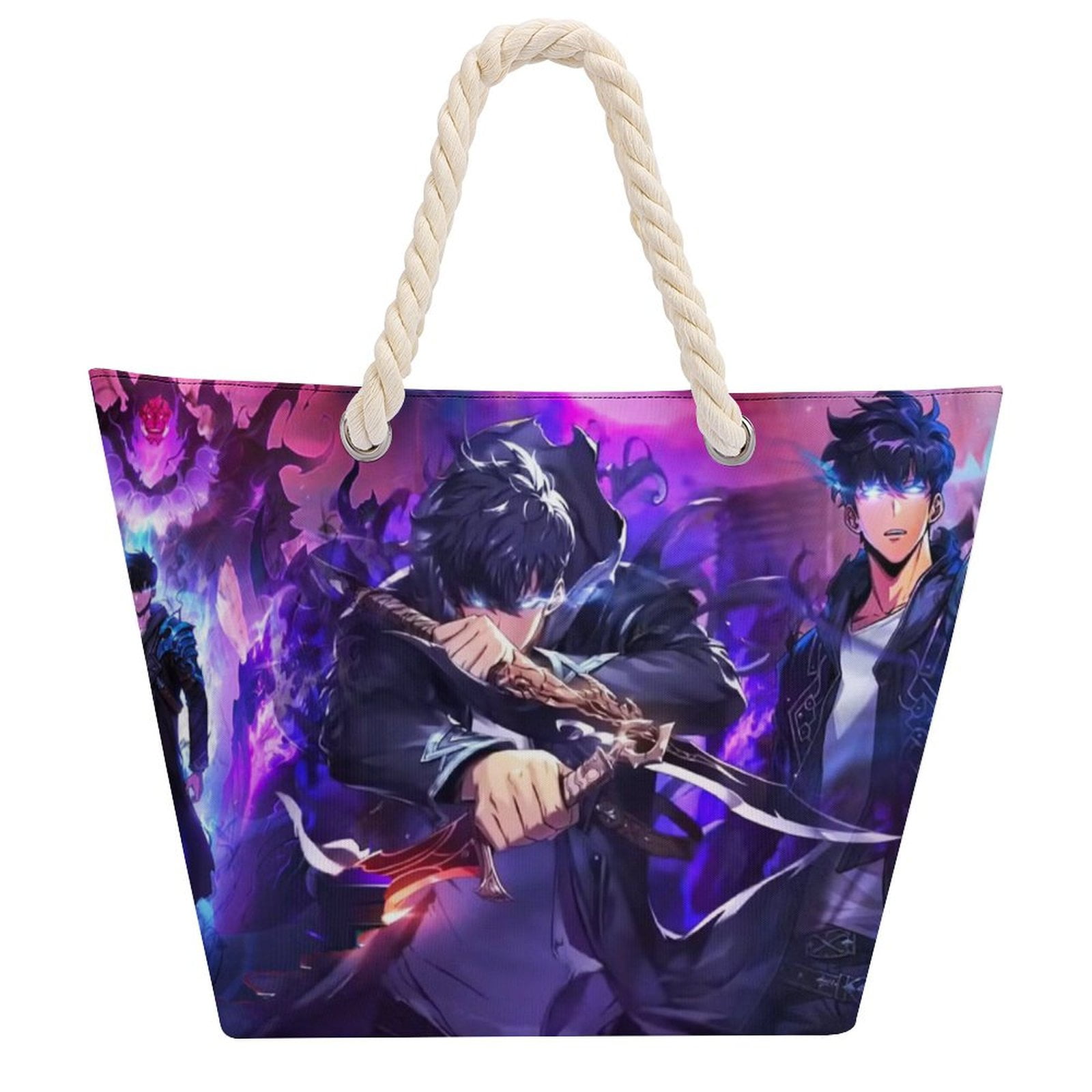 Solo Leveling Arise Hemp Rope Tote Bag Fashion Travel Shopping School Practical Large Capacity ...