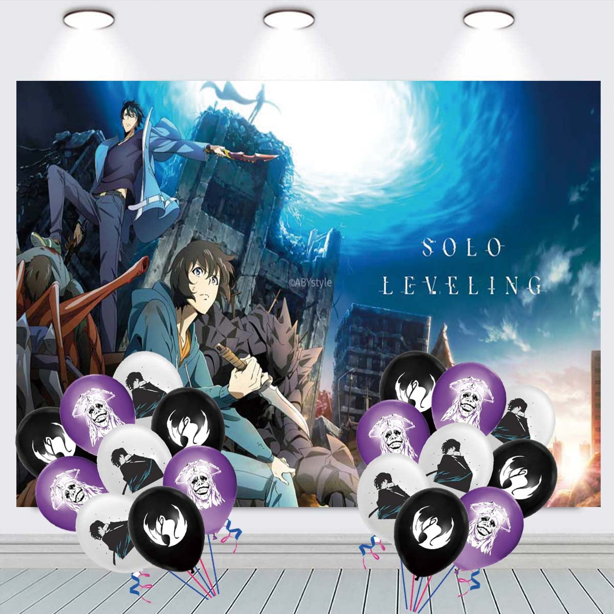 Solo Leveling Backdrop Balloons Banner Party Decorations Taspestry Wall ...