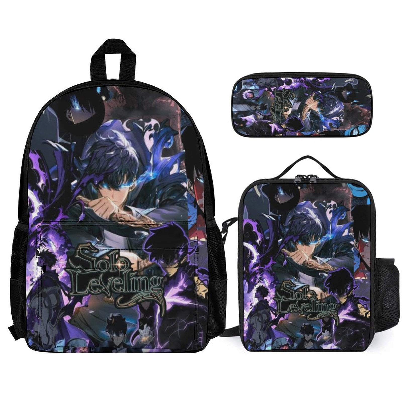 Solo Leveling Backpack 3 Pieces Set With Lunch Bag And Pencil Case ...