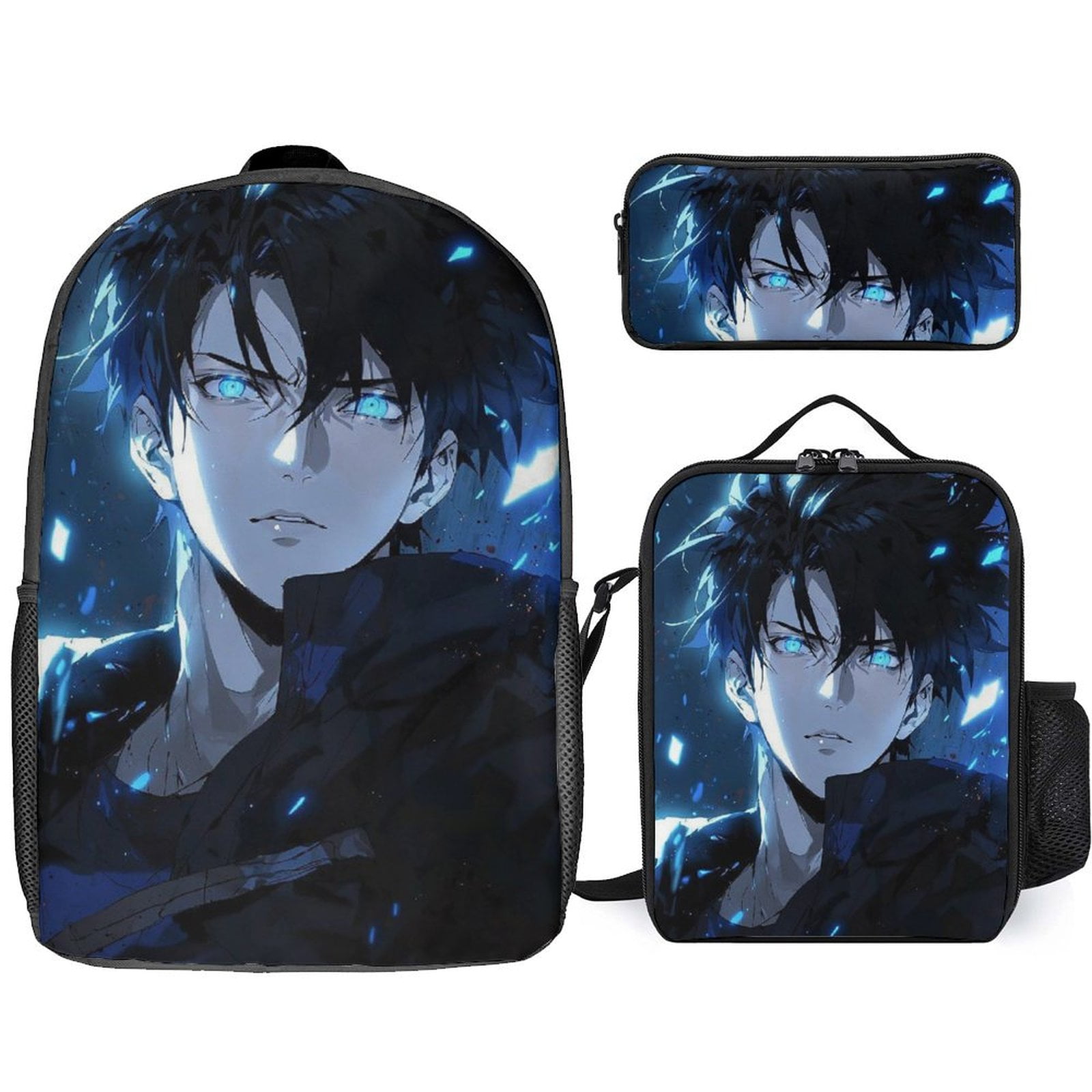 Solo Leveling Backpack Set 17 inch Bags with Lunch Bag Pencilcase Solo ...