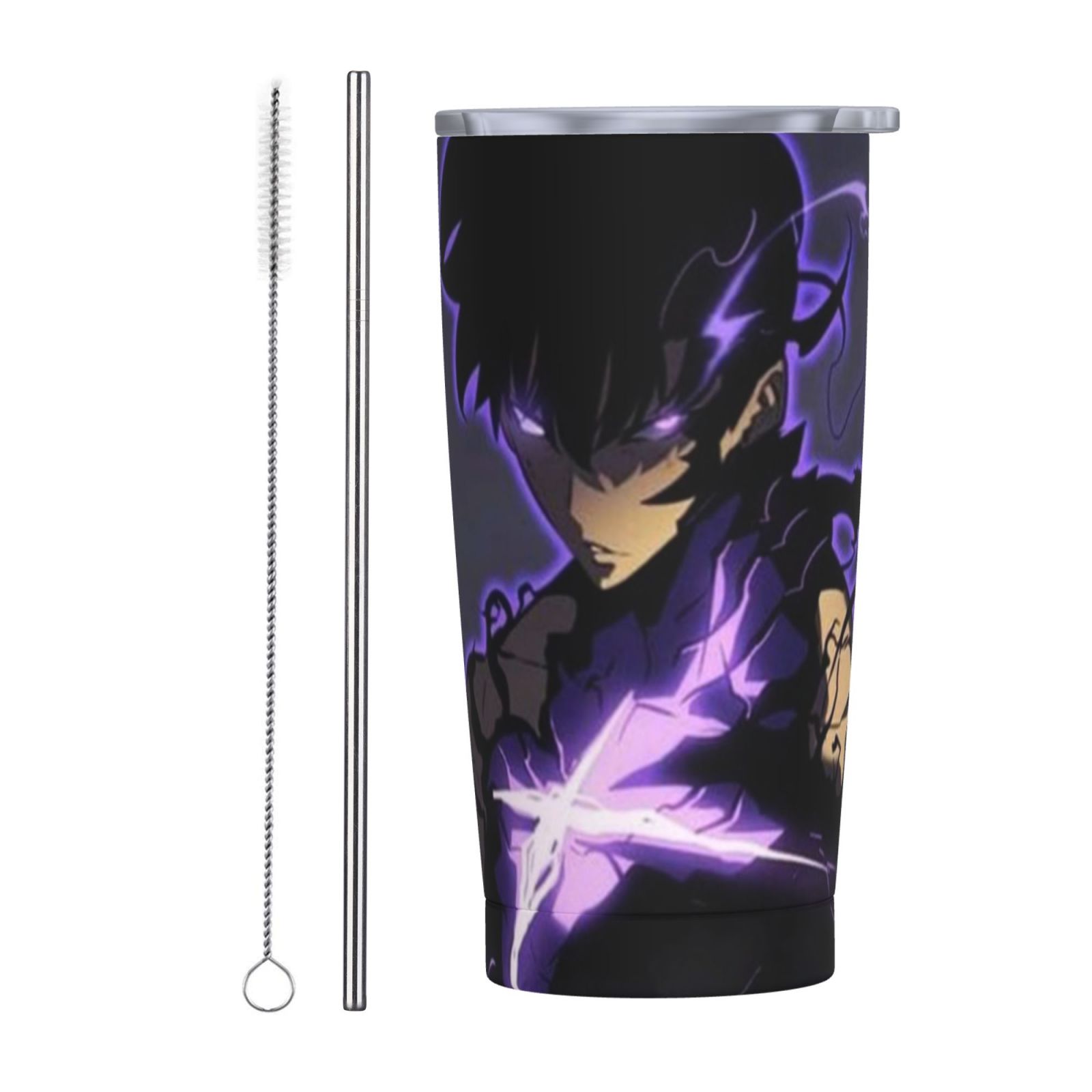 Solo Leveling Car Cup With Straw 20oz Stainless Steel Tumbler Push-Pull ...