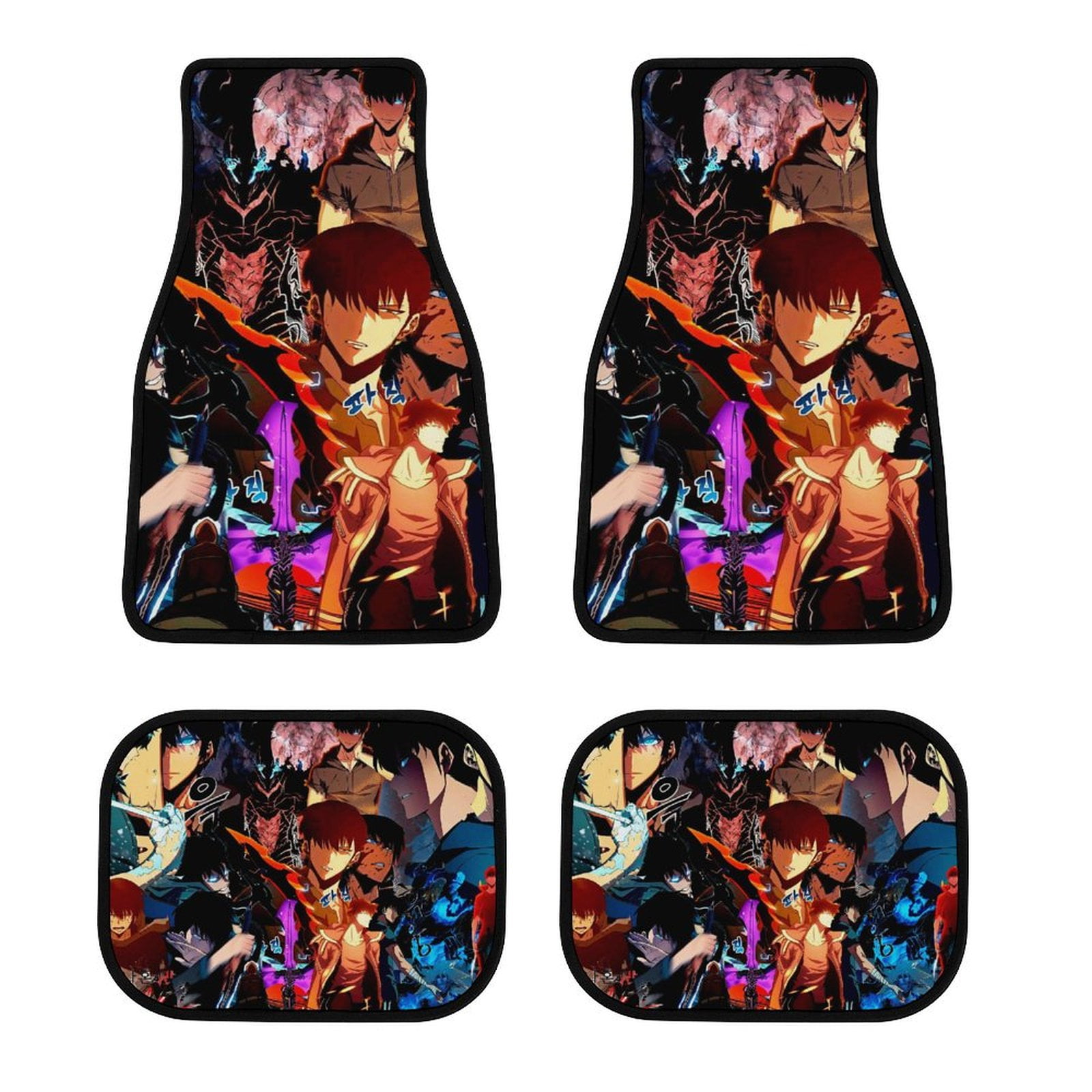 Solo Leveling Characters Car Floor Mat Set 4-Piece Front/Rear Auto Foot ...