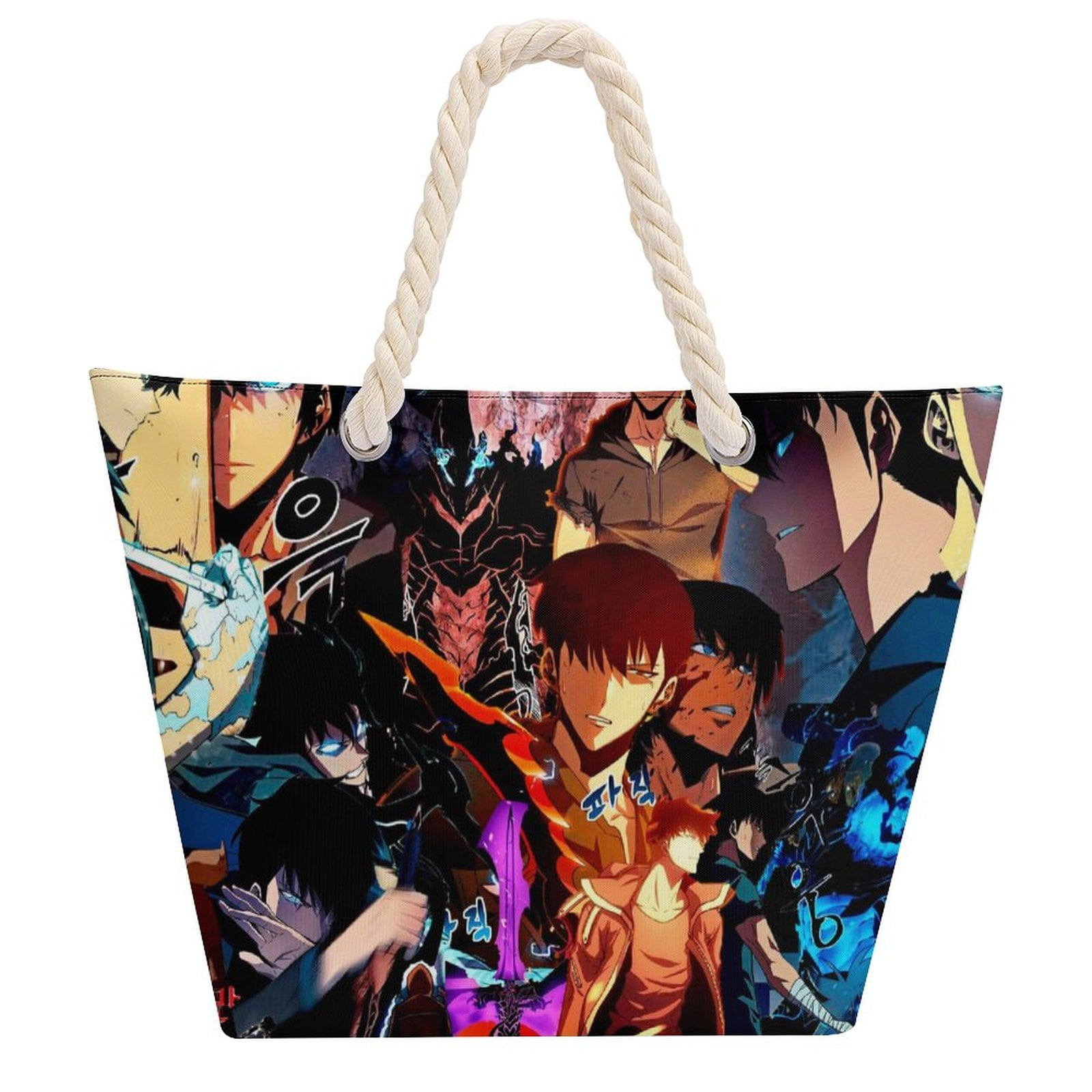 Solo Leveling Characters Hemp Rope Tote Bag Fashion Travel Shopping ...