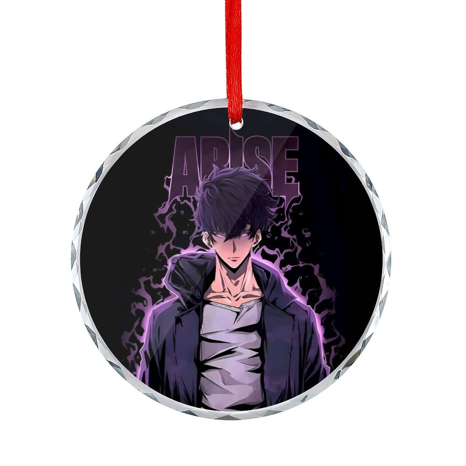 Solo Leveling Christmas Round Ornament Glass Circular Pendant Smooth ...
