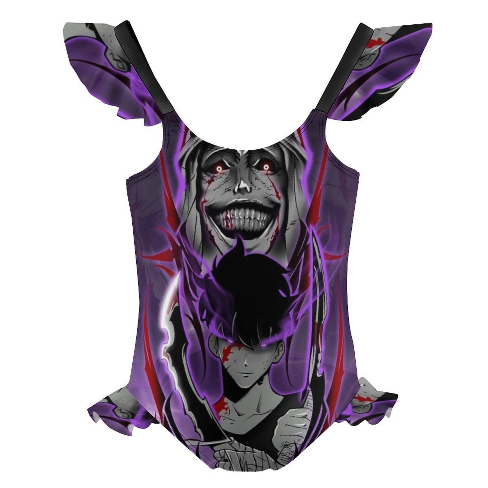 Solo Leveling Girls Swimsuit Ruffle One-piece Beachwear Kids Cute ...