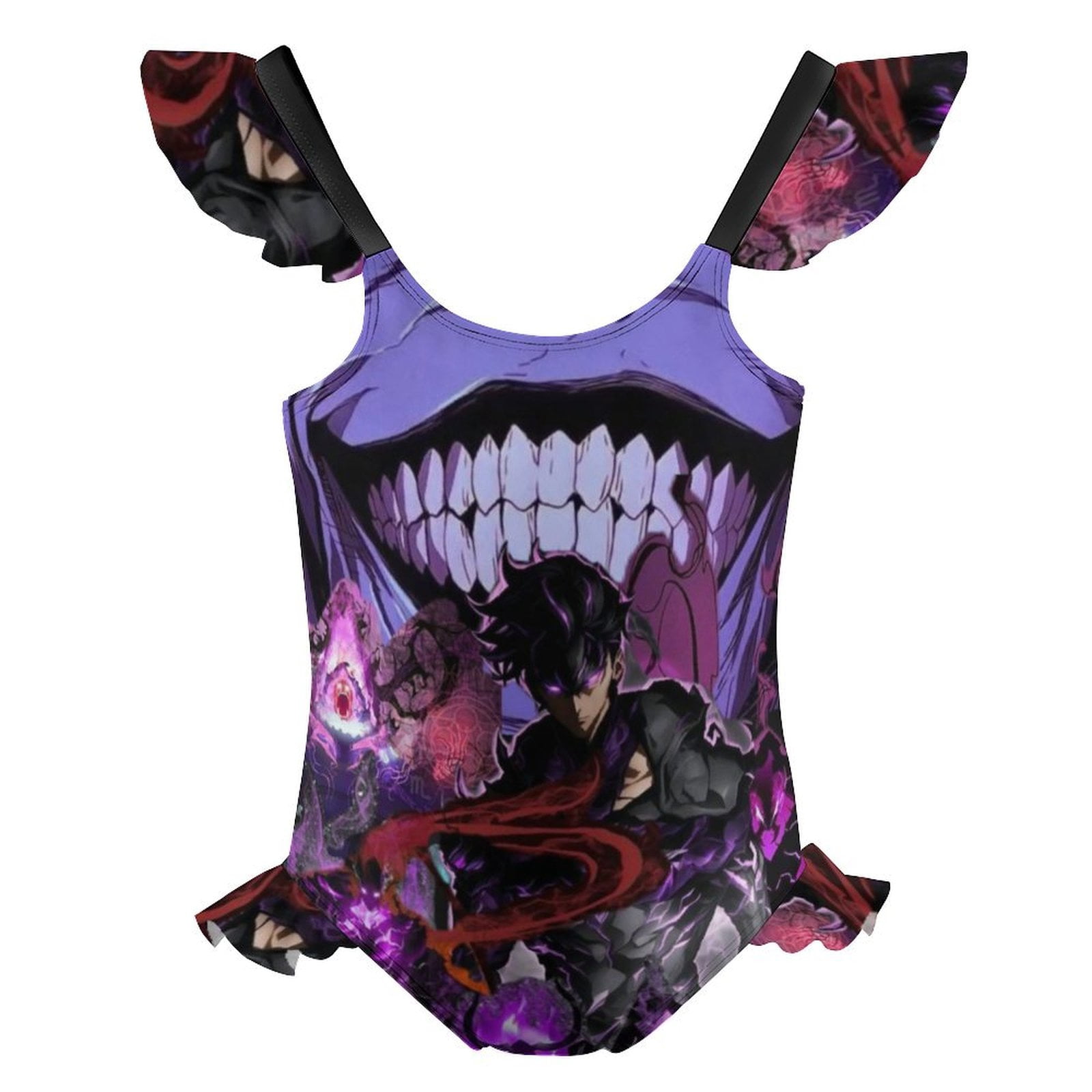Solo Leveling Girls Swimsuit Ruffle One-piece Beachwear Kids Cute ...