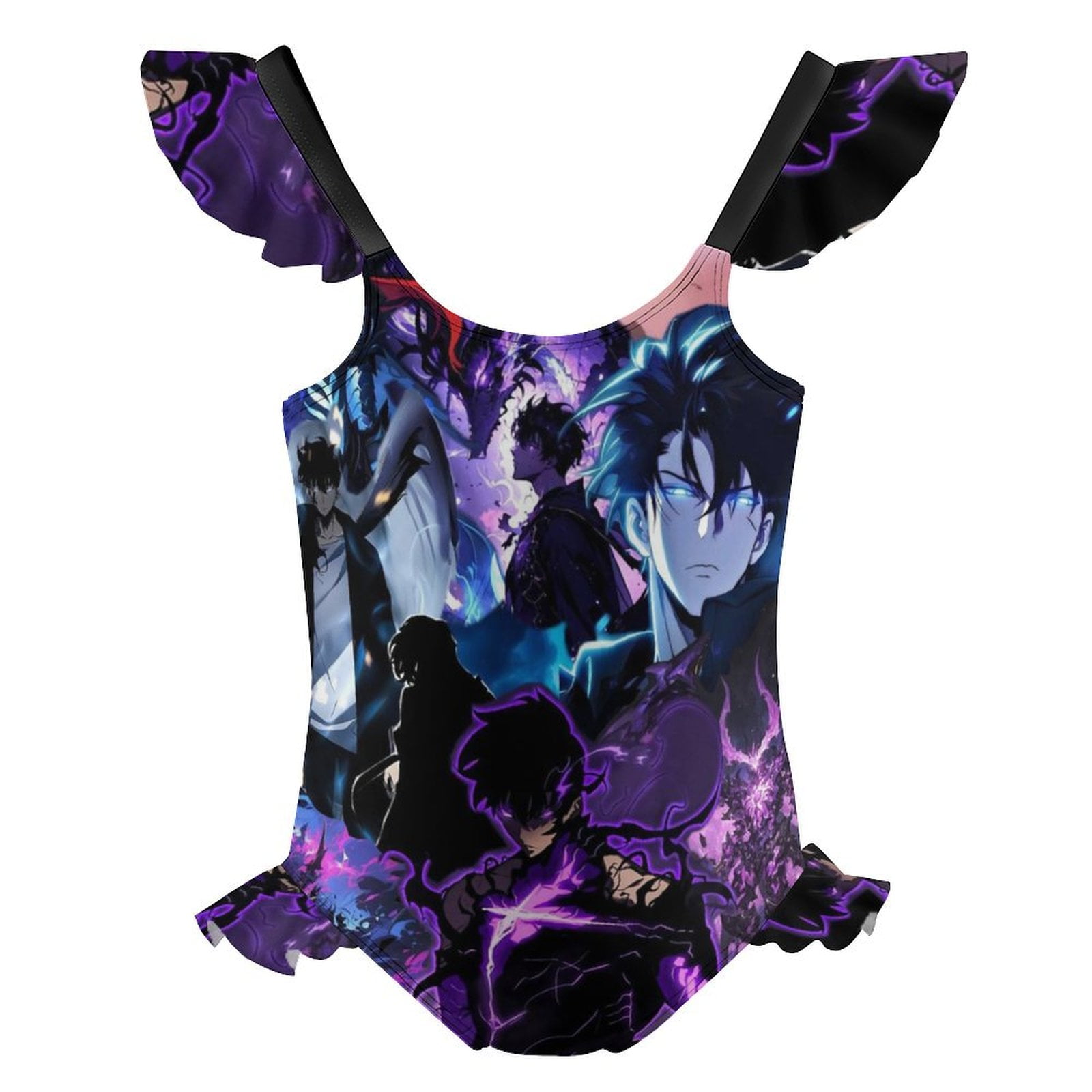 Solo Leveling Girls Swimsuit Ruffle One-piece Beachwear Kids Cute ...