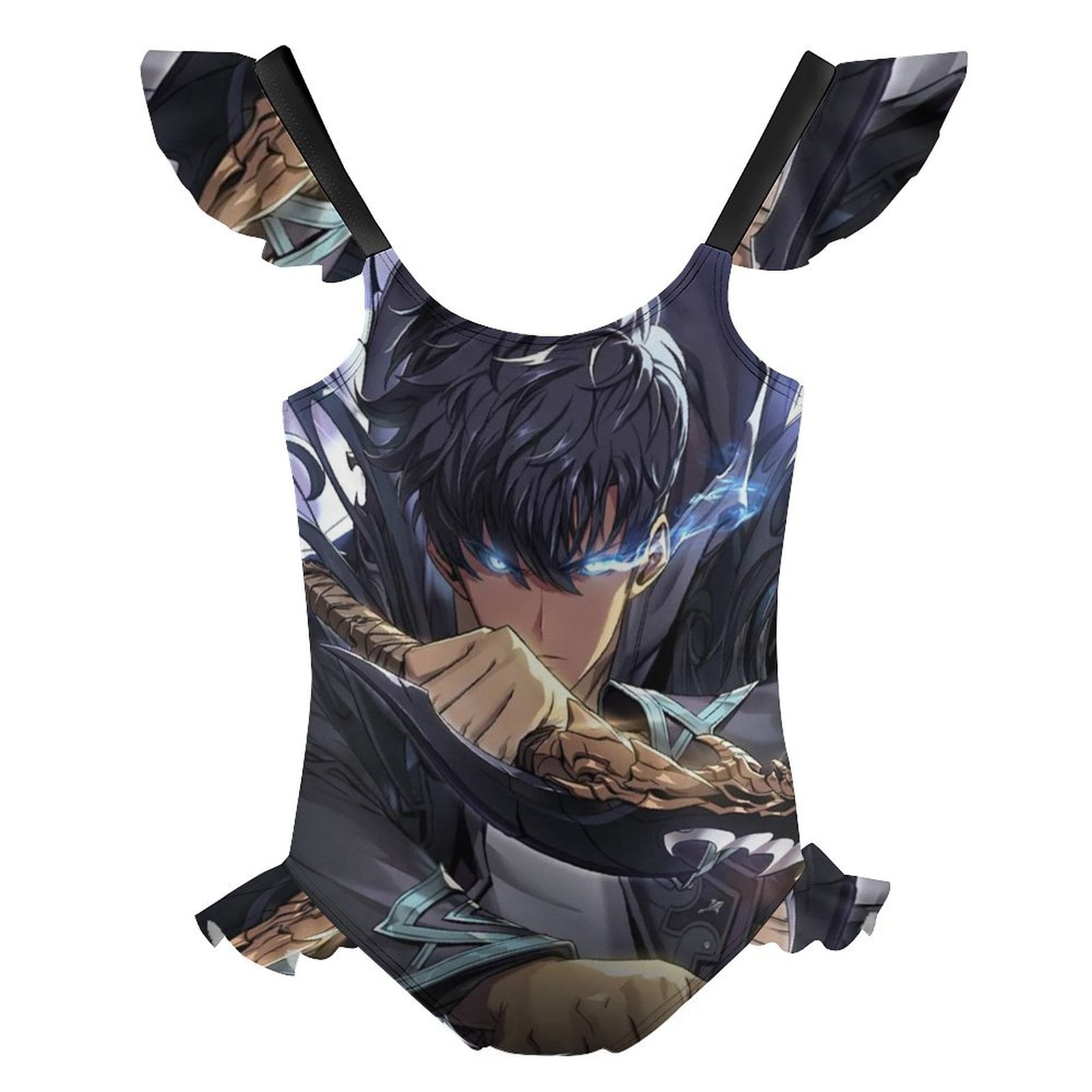 Solo Leveling Girls Swimsuit Ruffle One-piece Beachwear Kids Cute ...