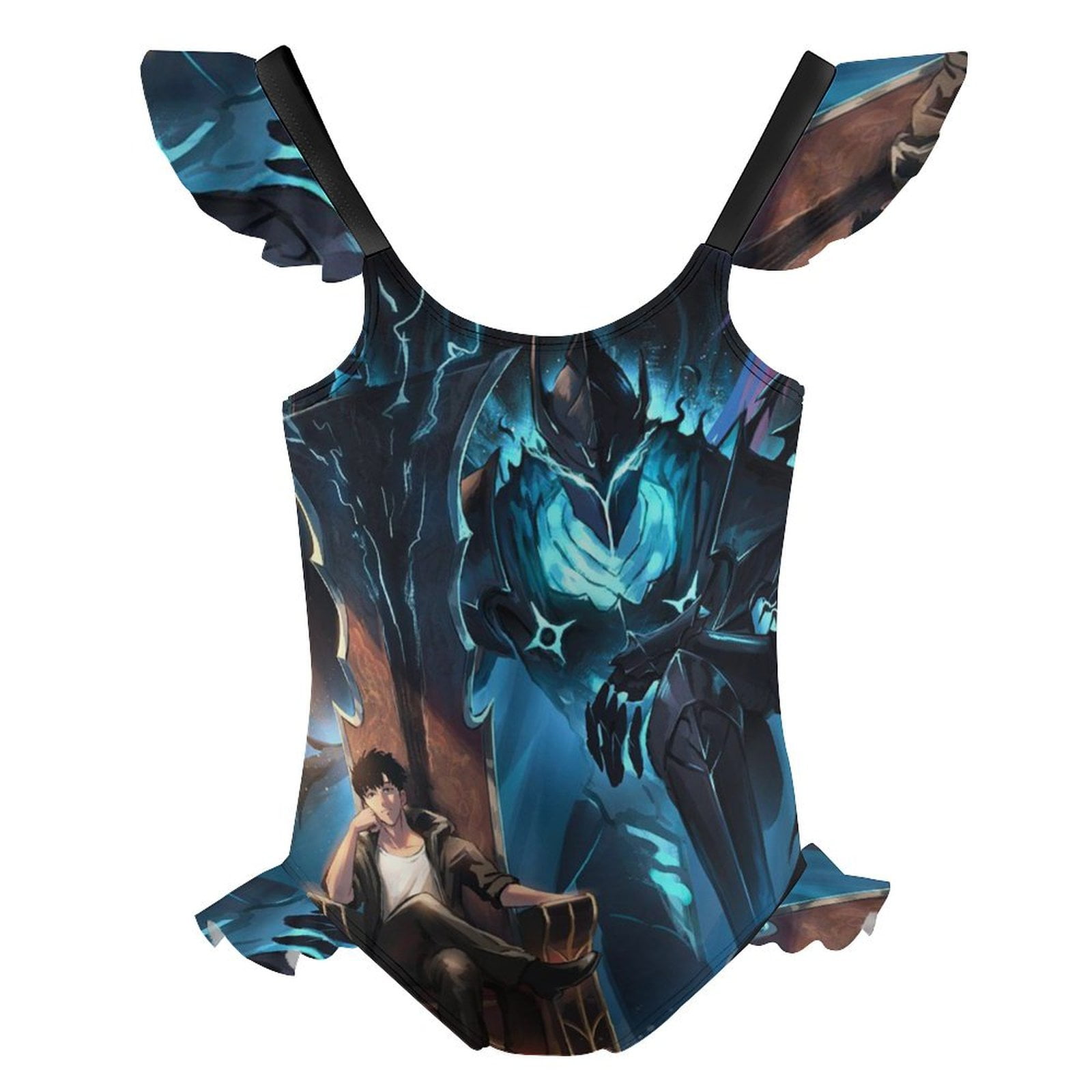 Solo Leveling Girls Swimsuit Ruffle One-piece Beachwear Kids Cute ...