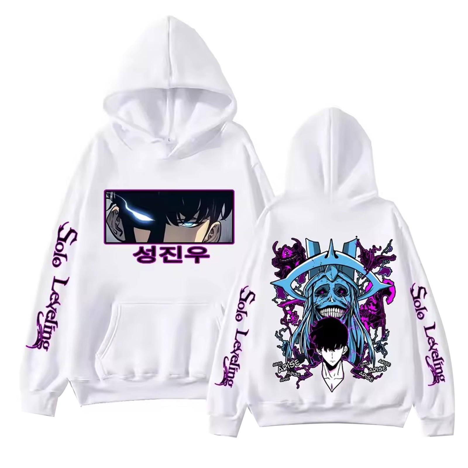 Solo Leveling Hoodie Jin Woo Sung Long Sleeve Pullover Arise Casual ...