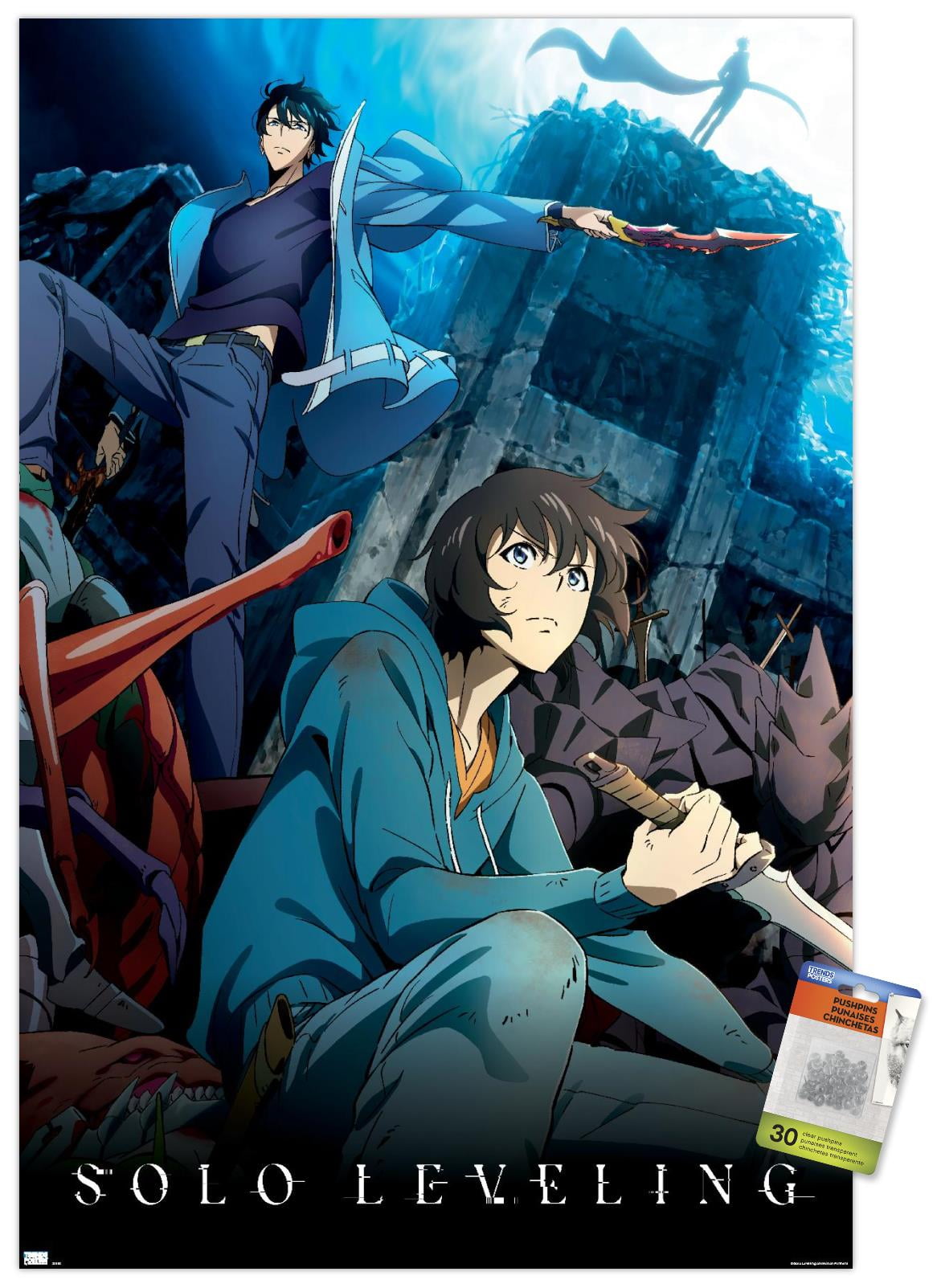 Solo Leveling - Key Art 2 Wall Poster with Push Pins, 22.375" x 34 ...