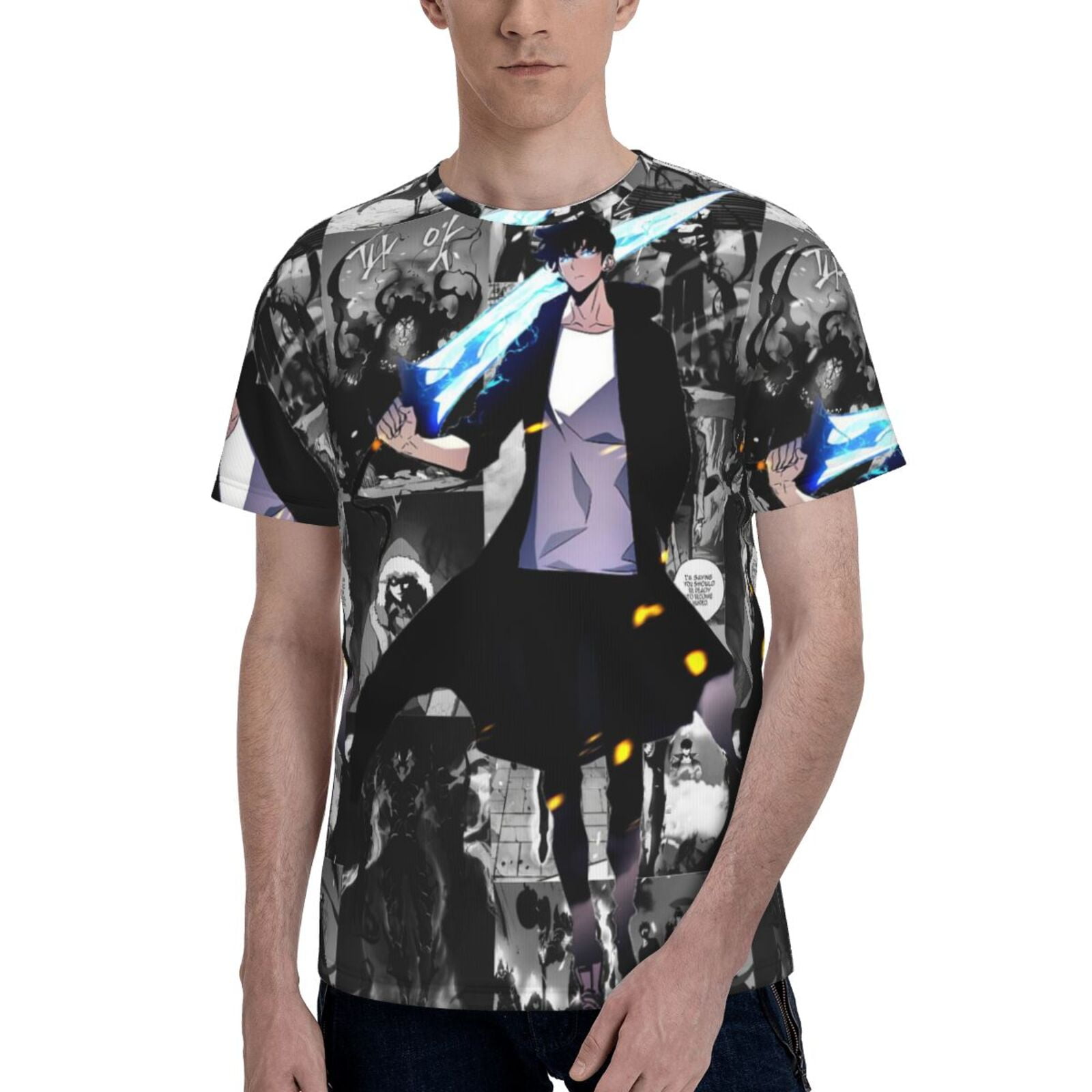 Solo Leveling Men's T Shirt 3D Graphic Hip Hop Unisex Tees Tops Casual ...