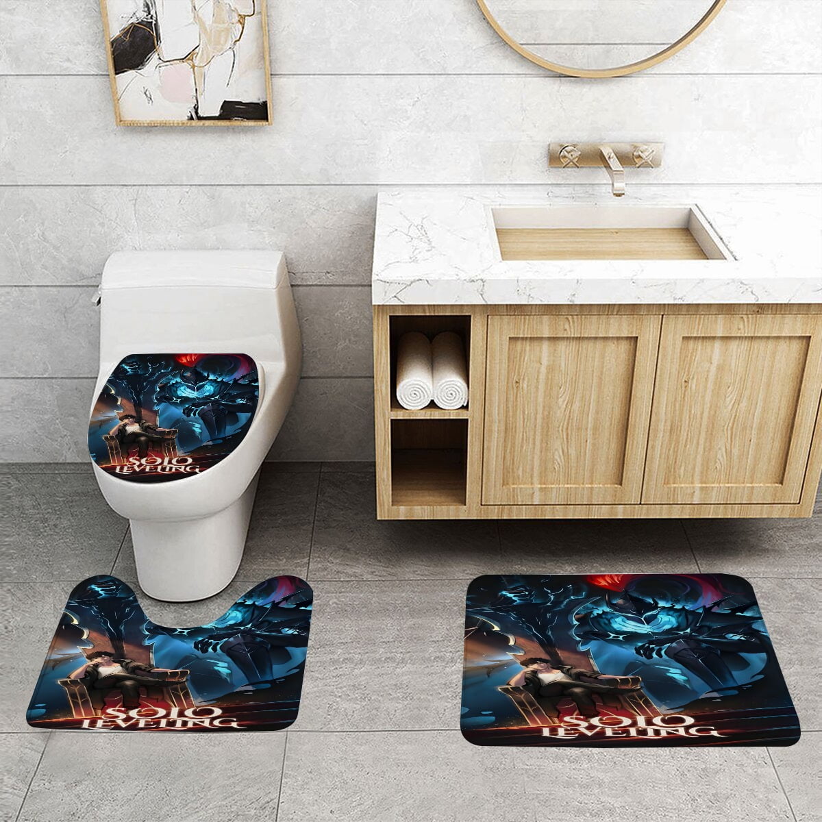 Solo Leveling ReAwakening floor mat and toilet set is durable, machine ...