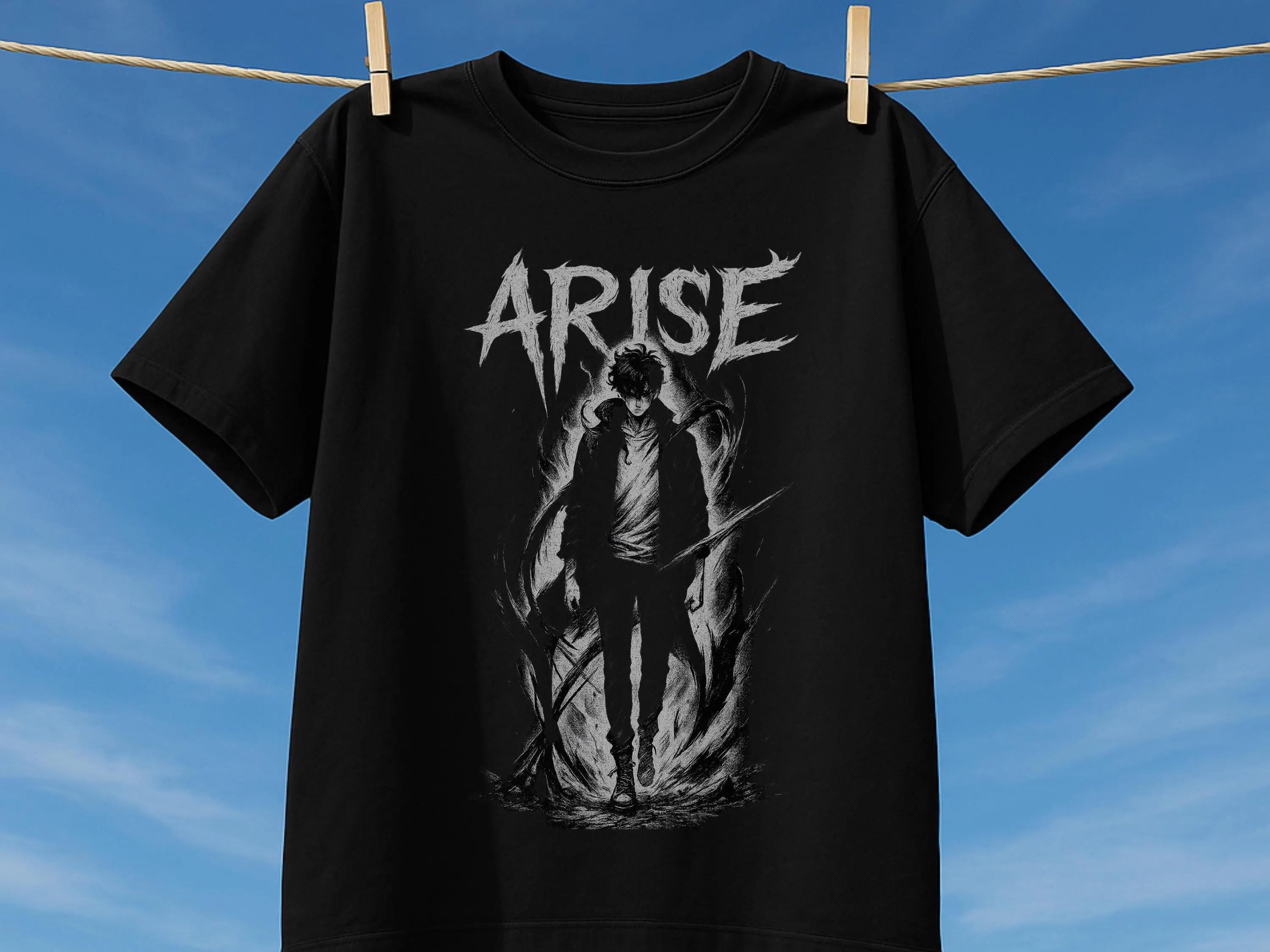 Solo Leveling Shirt: ARISE Sung Jinwoo Shadow Monarch Tee, Dark Manhwa ...