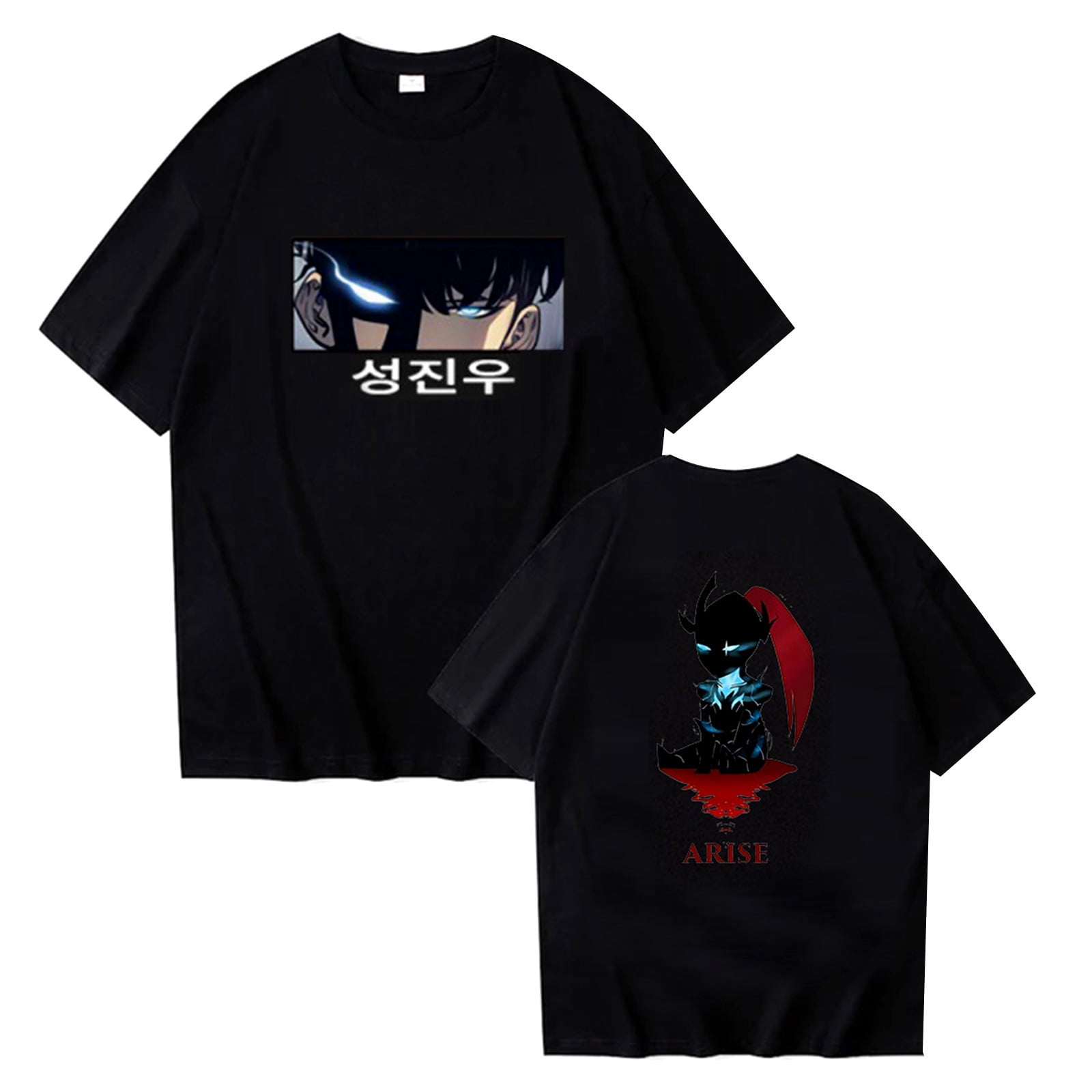 Solo Leveling Shirt Cotton Casual Tee Men Streetwear Anime Jin Woo Sung ...