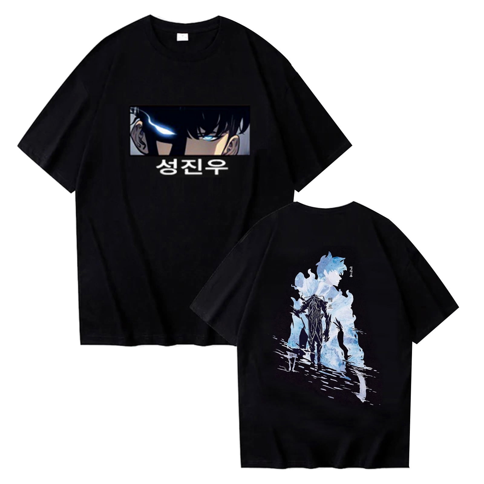 Solo Leveling Shirt Men's Cotton T-Shirt Print Harajuku Short Sleeve ...