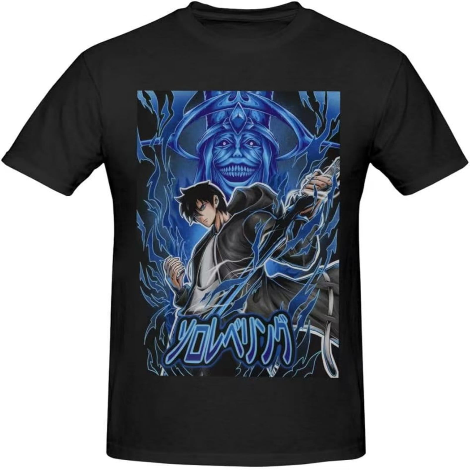 Solo Leveling Shirt Men's Pure Cotton T-Shirts O Neck Sung Jin Woo Tees ...