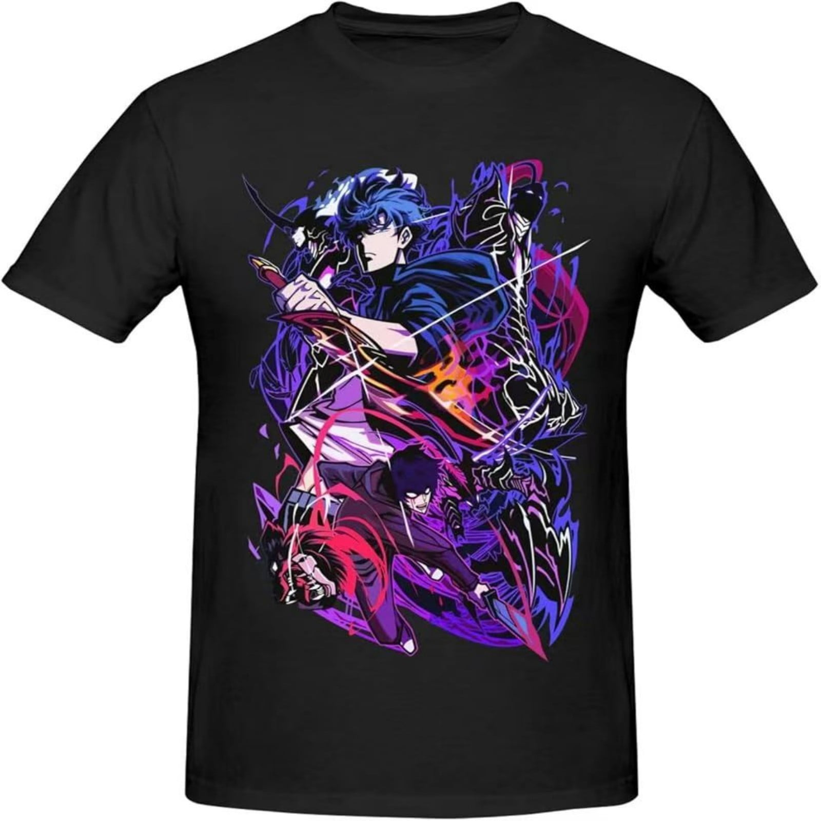 Solo Leveling Shirt Men's Pure Cotton T-Shirts O Neck Sung Jin Woo Tees ...