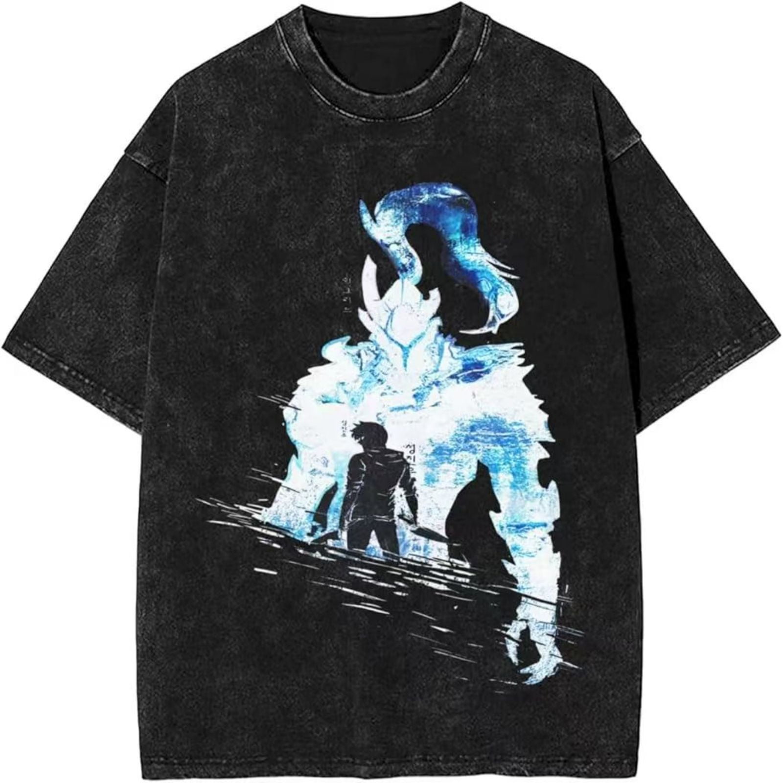 Solo Leveling Shirt Men's Pure Vintage Cotton T-Shirts O Neck Jin Woo ...