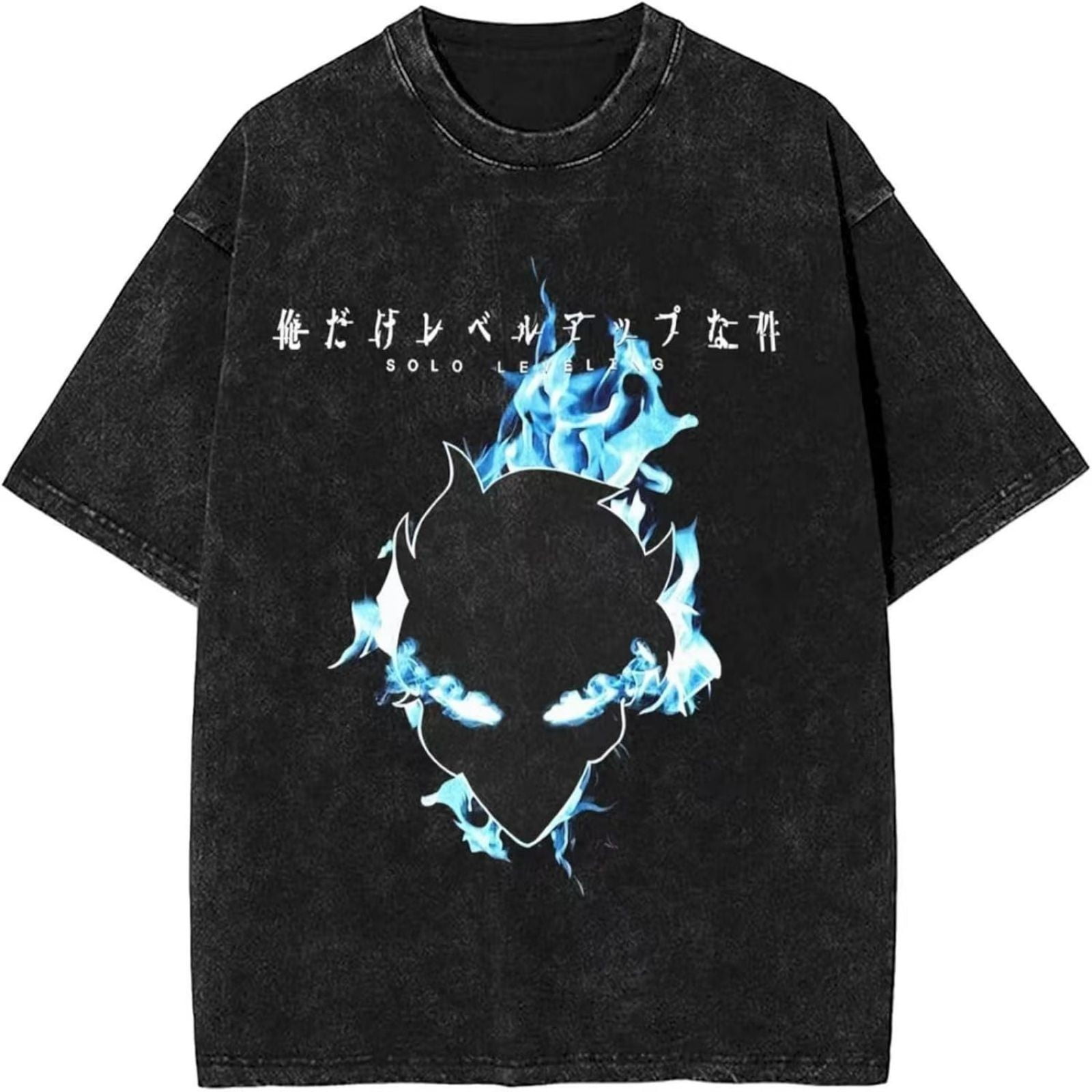 Solo Leveling Shirt Men's Pure Washed Cotton O Neck Sung Jin Woo T ...