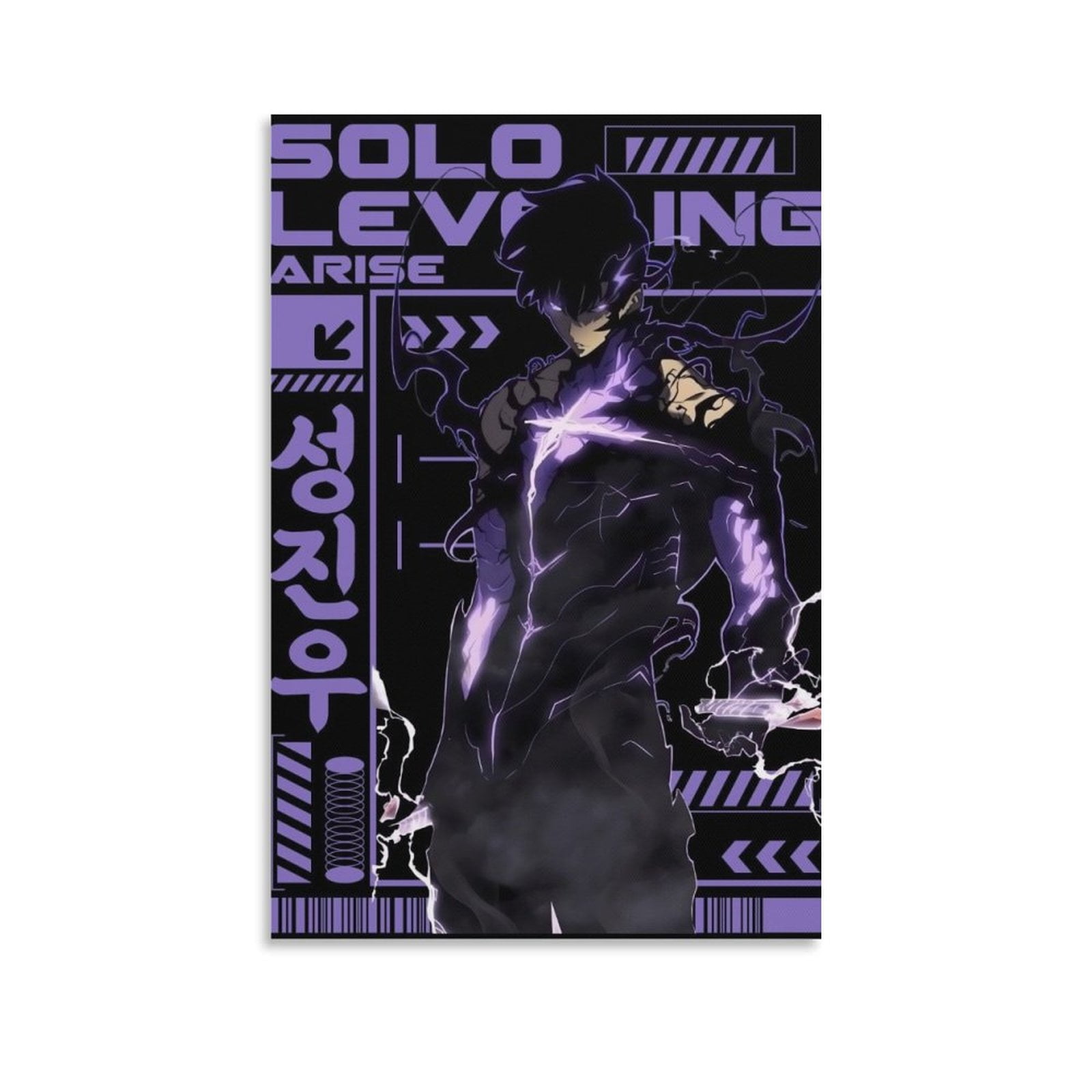 Solo Leveling Sung Jin Woo Anime Poster (3) Artworks Canvas Poster Room ...