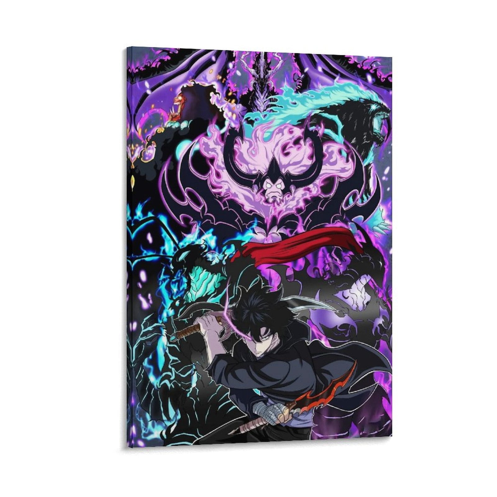 Solo Leveling Sung Jin Woo Anime Poster (6) Artworks Canvas Poster Room ...