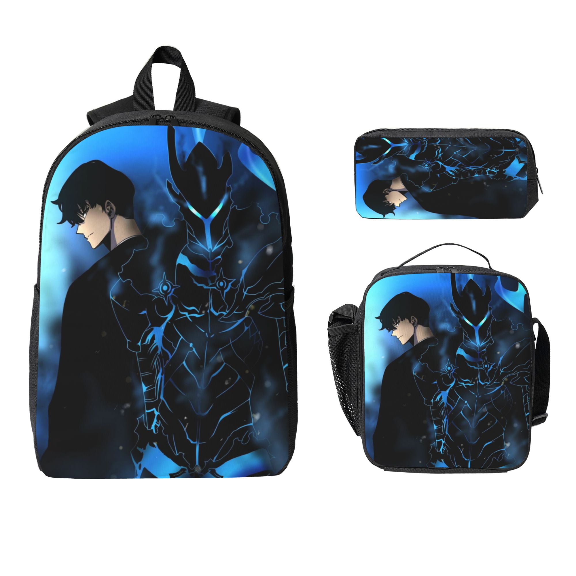 Solo Leveling Sung Jinwoo 3 Piece Backpack Set with Lunch Bag Pencil ...