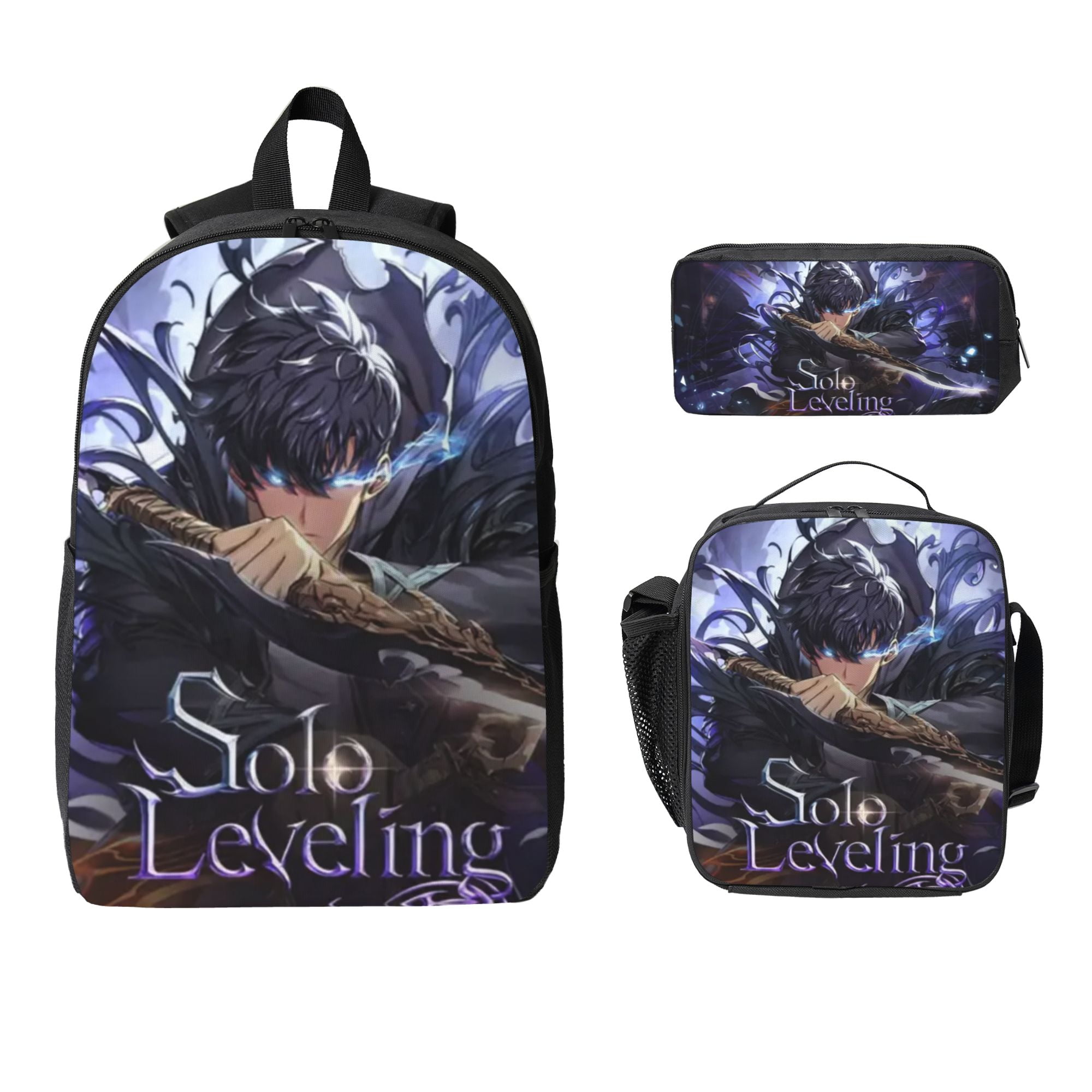 Solo Leveling Sung Jinwoo 3 Piece Backpack Set with Lunch Bag Pencil ...