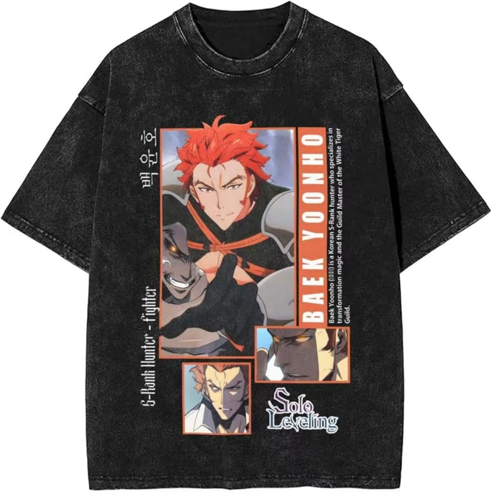 Solo Leveling Sung Jinwoo Anime T-Shirt Anime Graphic Casual Tee for ...
