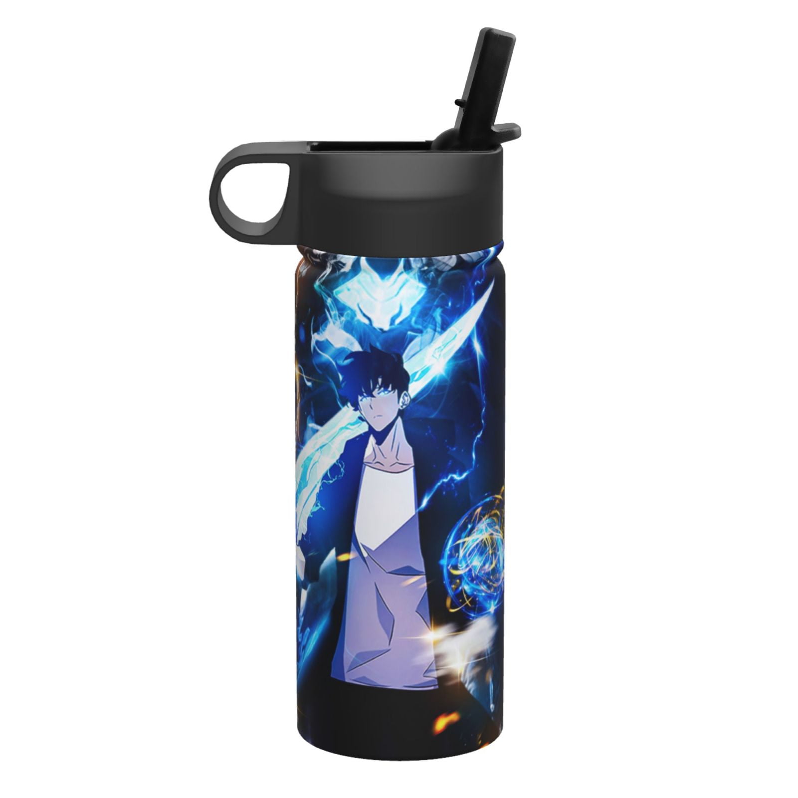 Solo Leveling Sung Jinwoo Kids Insulated Water Bottle With Straw - 18 ...