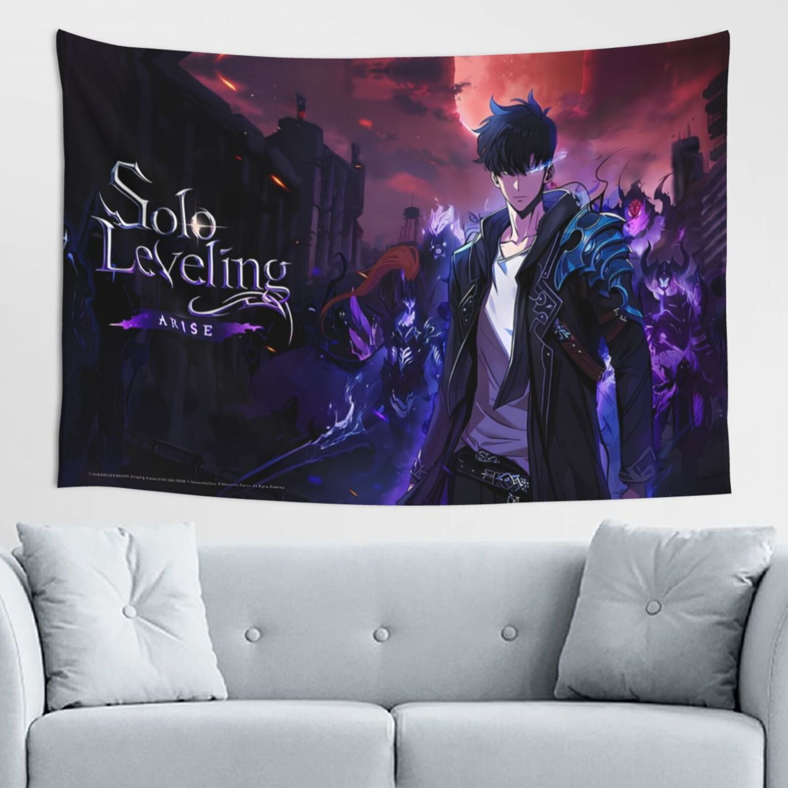 Solo Leveling Sung Jinwoo Tapestry Wall Hanging Home Decoration Wall ...