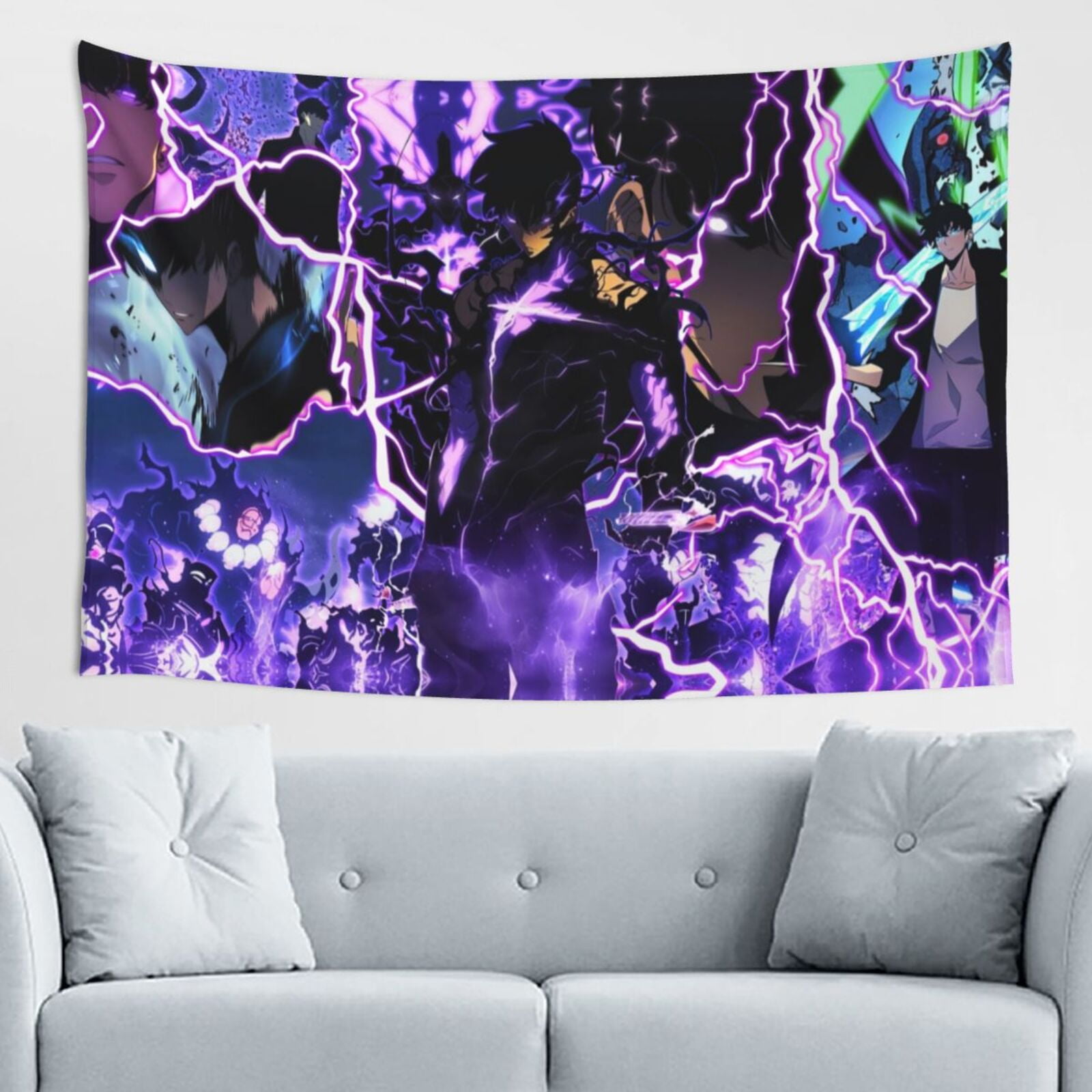 Solo Leveling Sung Jinwoo Tapestry Wall Hanging Home Decoration Wall ...