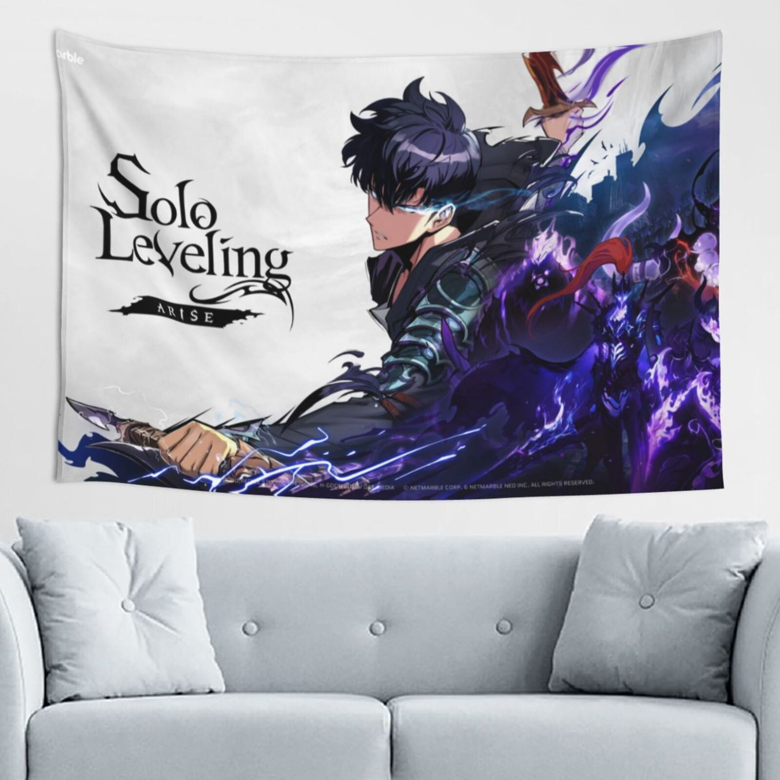 Solo Leveling Sung Jinwoo Tapestry Wall Hanging Home Decoration Wall ...