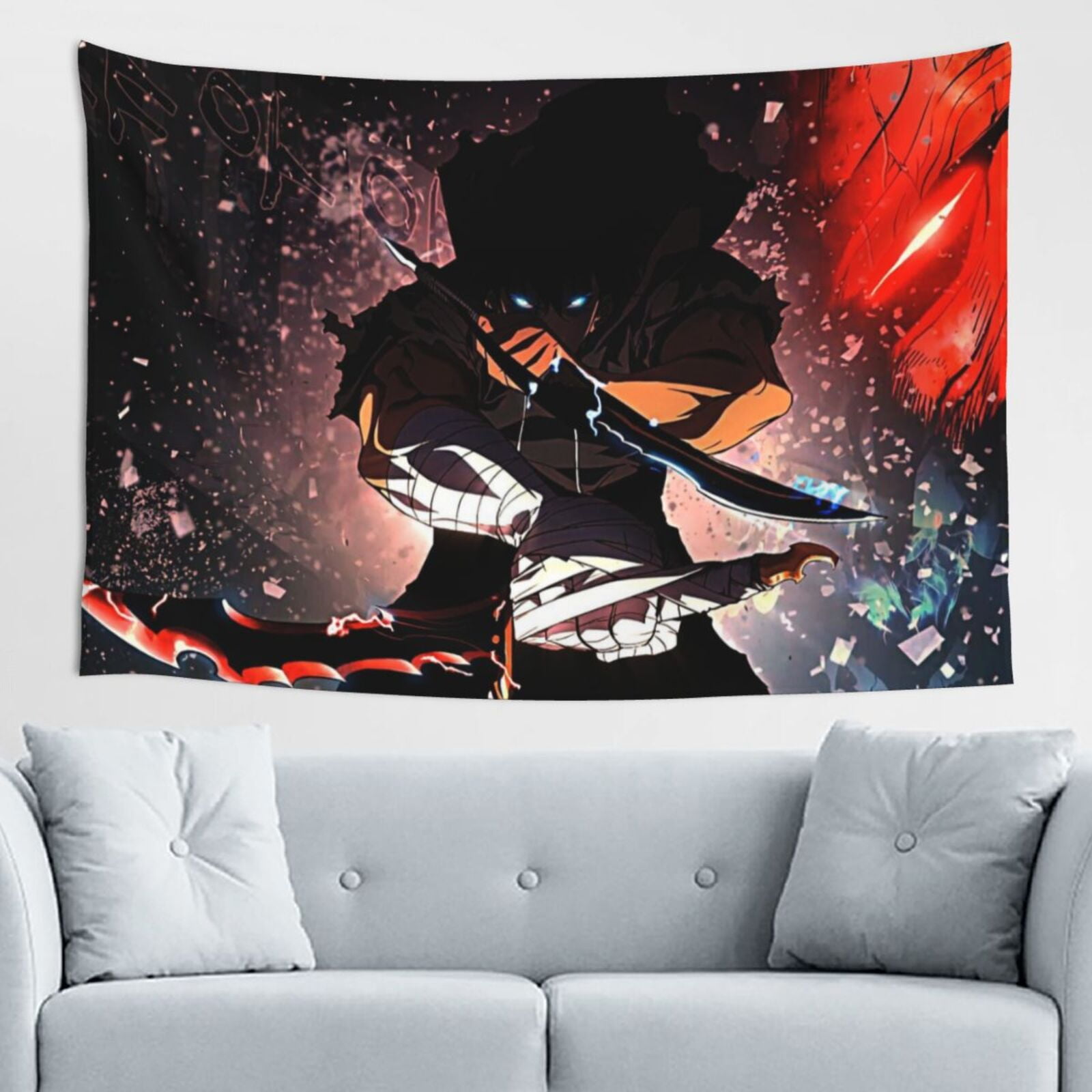 Solo Leveling Sung Jinwoo Tapestry Wall Hanging Home Decoration Wall ...