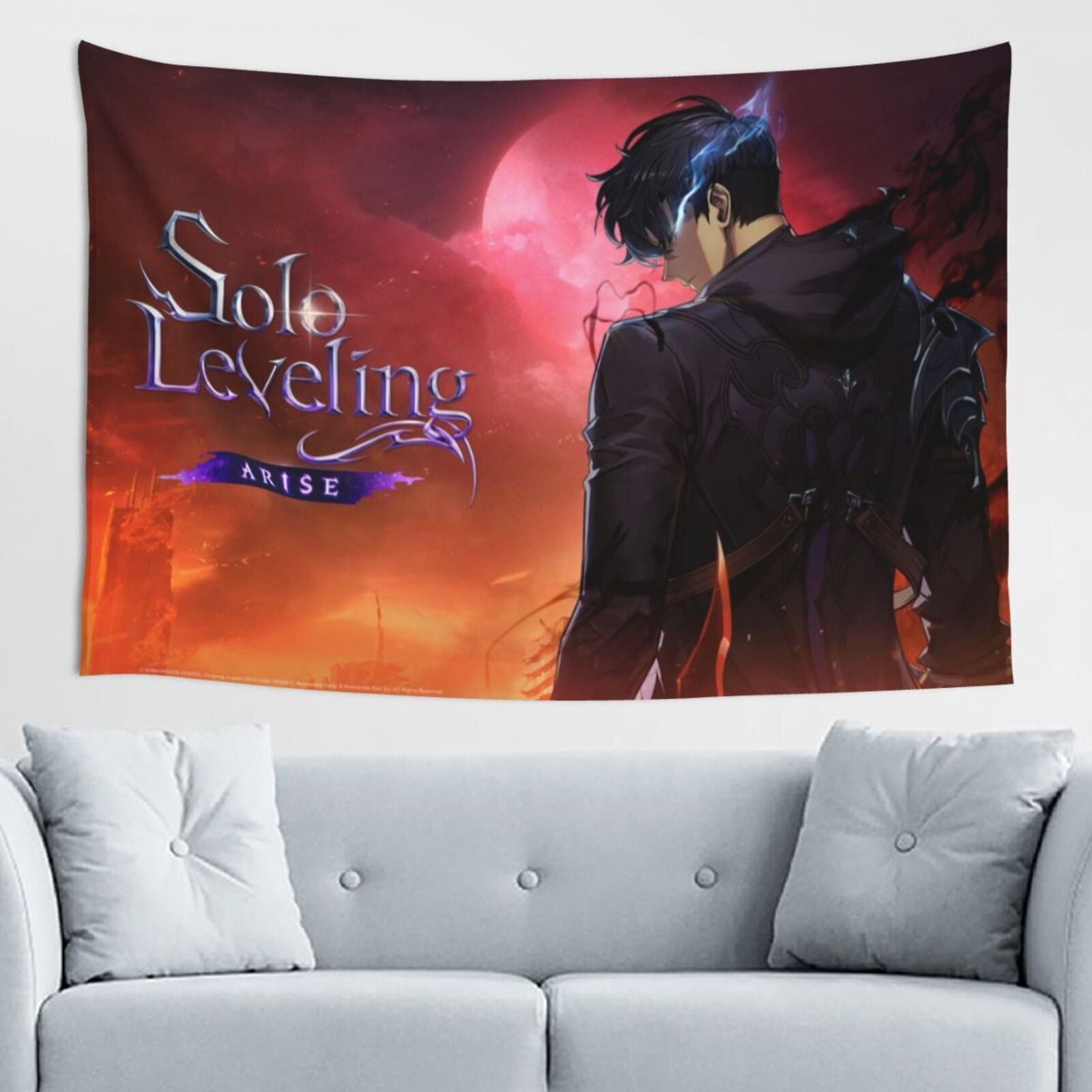 Solo Leveling Sung Jinwoo Tapestry Wall Hanging Home Decoration Wall ...