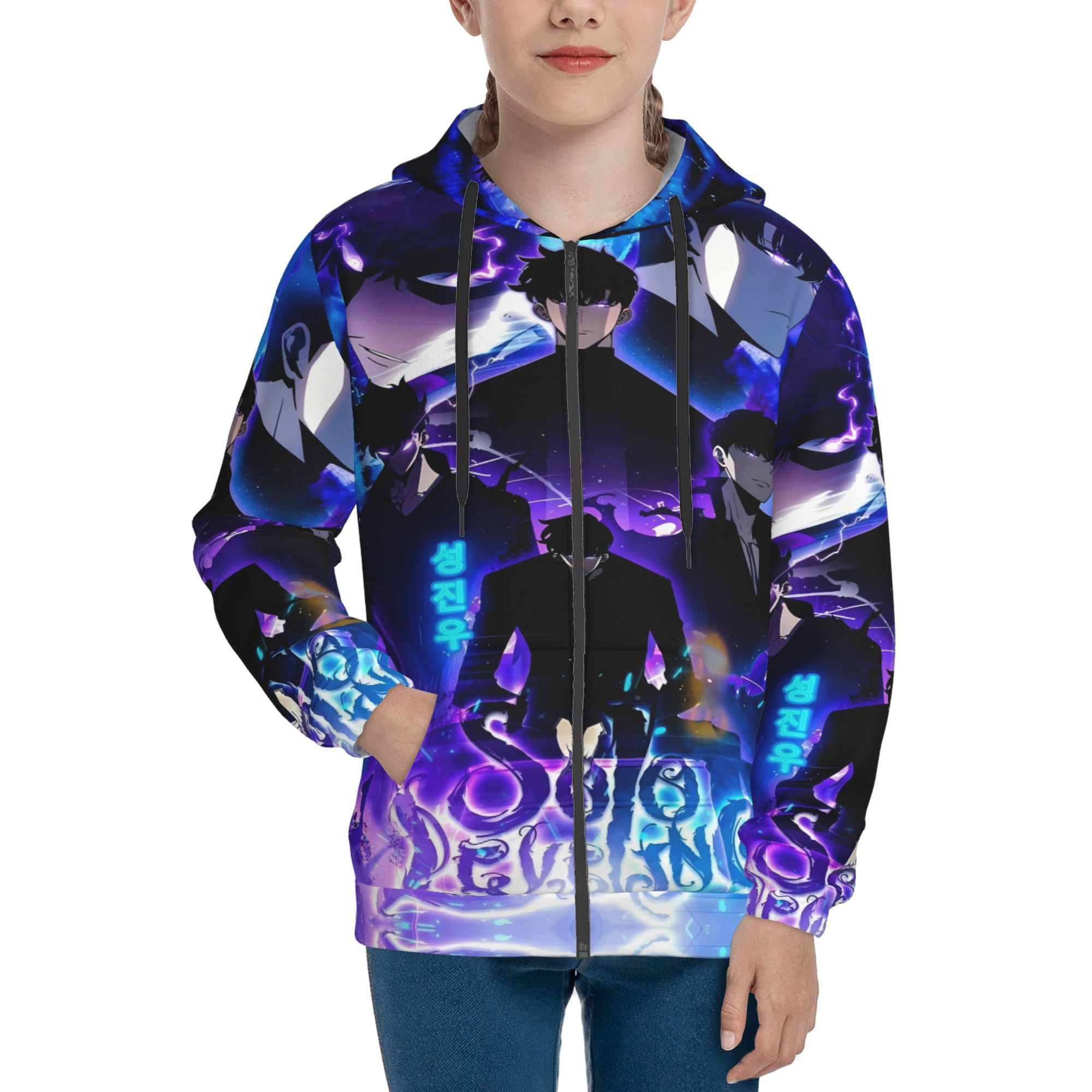 Solo Leveling Sung Jinwoo Teens Boys Girls Zip Up Hoodies 3d Print Long ...