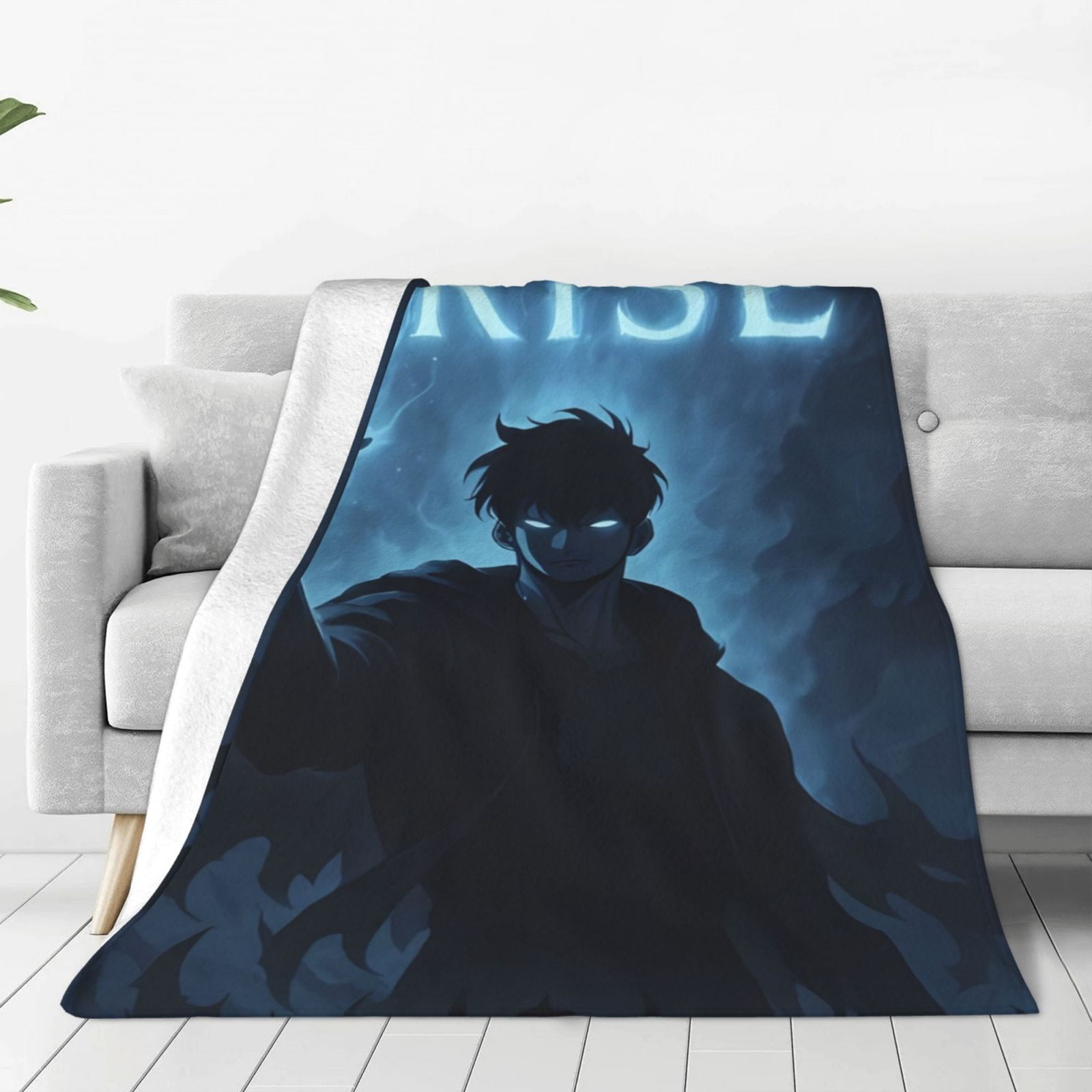 Solo Leveling Sung Jinwoo Throw Blanket Couch Bed Sofa Soft Lightweight Warm Cozy Flannel Fleece ...