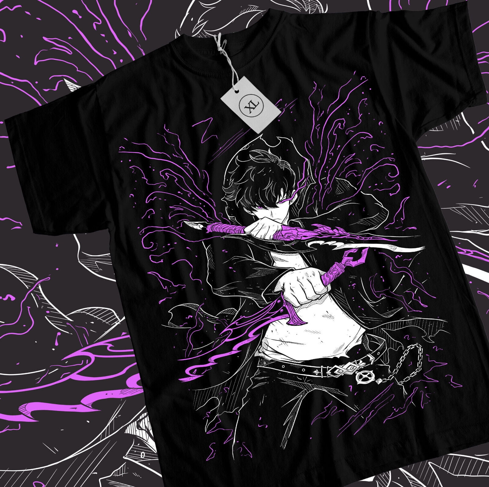 Solo Leveling T-Shirt Sung Jinwoo New Anime Manga Black Shirt Tee All ...