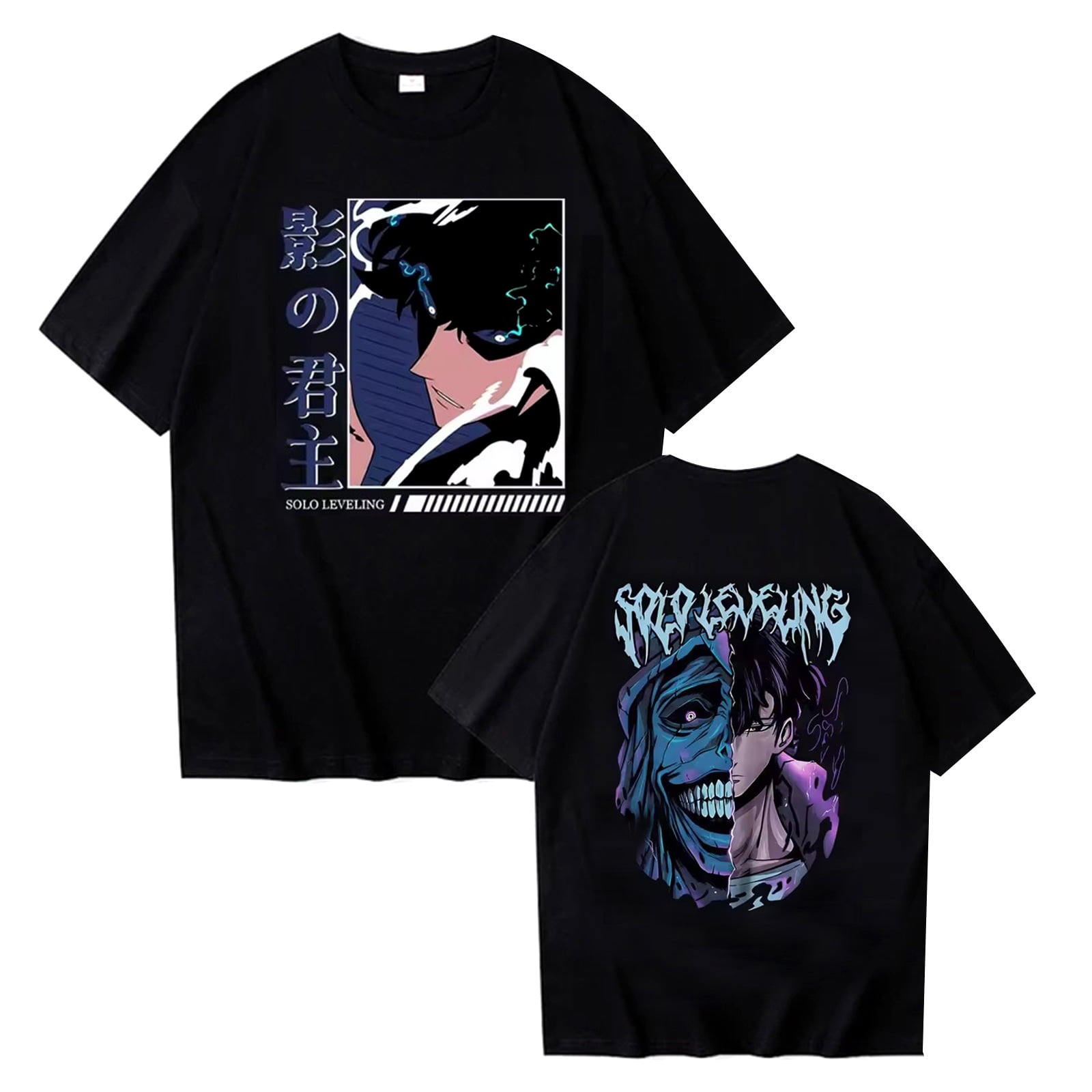 Solo Leveling T-shirt Jin Woo Sung Manga Graphic T-shirt Short Sleeves ...