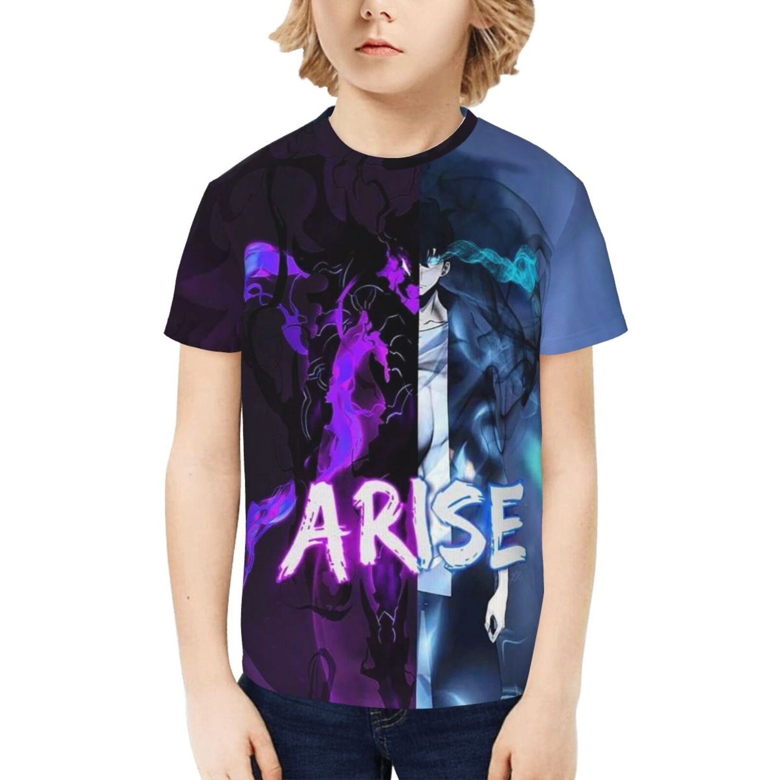 Solo Leveling Teenage T-Shirt Kids Shirts Summer Round Neck Short ...