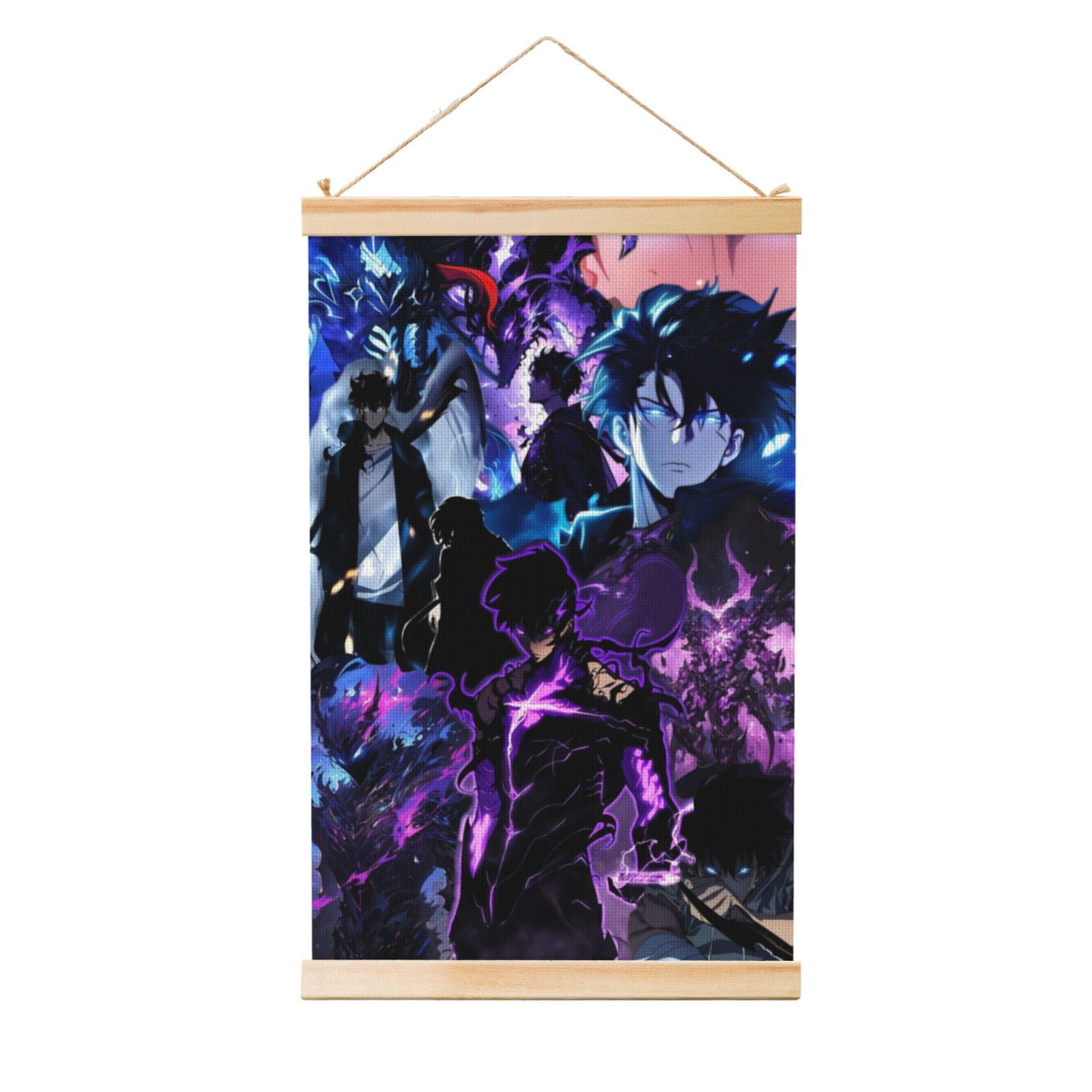 Solo Leveling Wooden Shaft Hanging Poster Home Decor Poster Wall Art ...