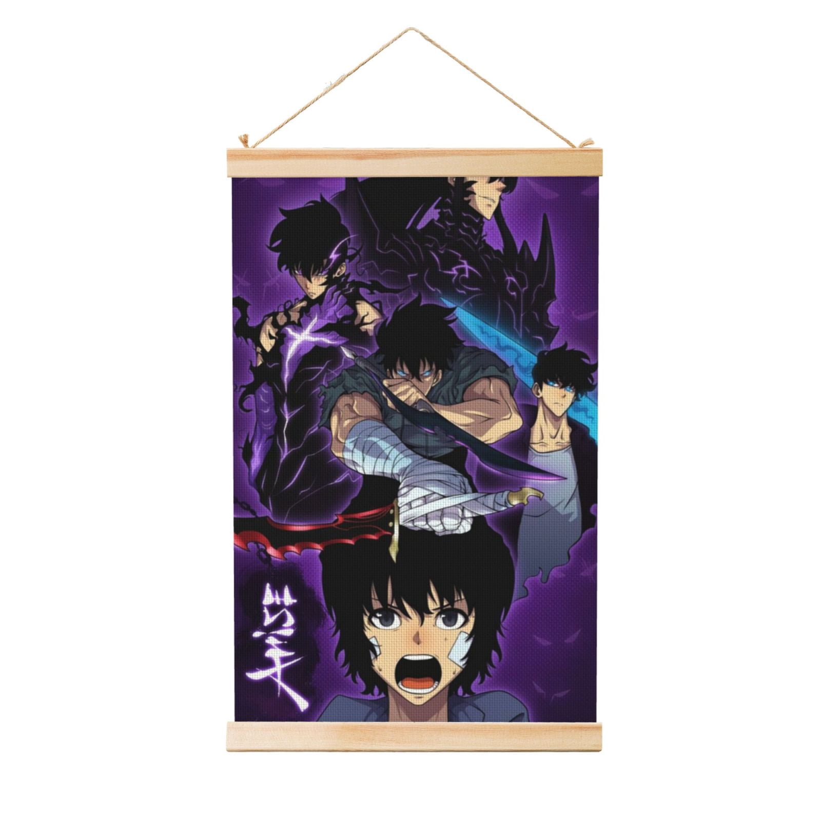 Solo Leveling Wooden Shaft Hanging Poster Home Decor Poster Wall Art ...
