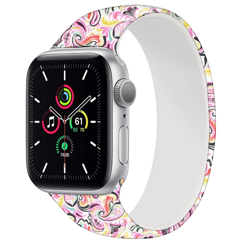 Solo Loop for Apple Watch Band 40mm 38mm 42mm 44mm Elastic Printed ...