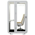 Solo Office Sound Booth Pod Audio Privacy, Mobile Roller with Desk, LED ...