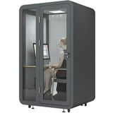 Solo Office Sound Booth Pod Audio Privacy, Mobile Roller with Desk, LED ...