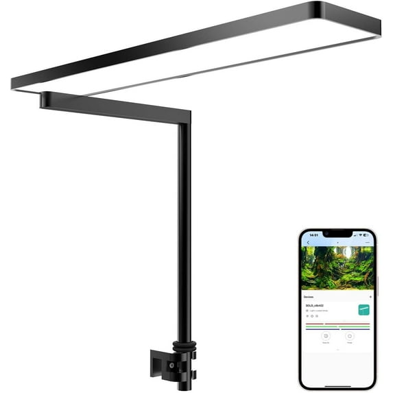 Solo Series Nano LED Aquarium Light, Full Spectrum and Dimmable, App ...