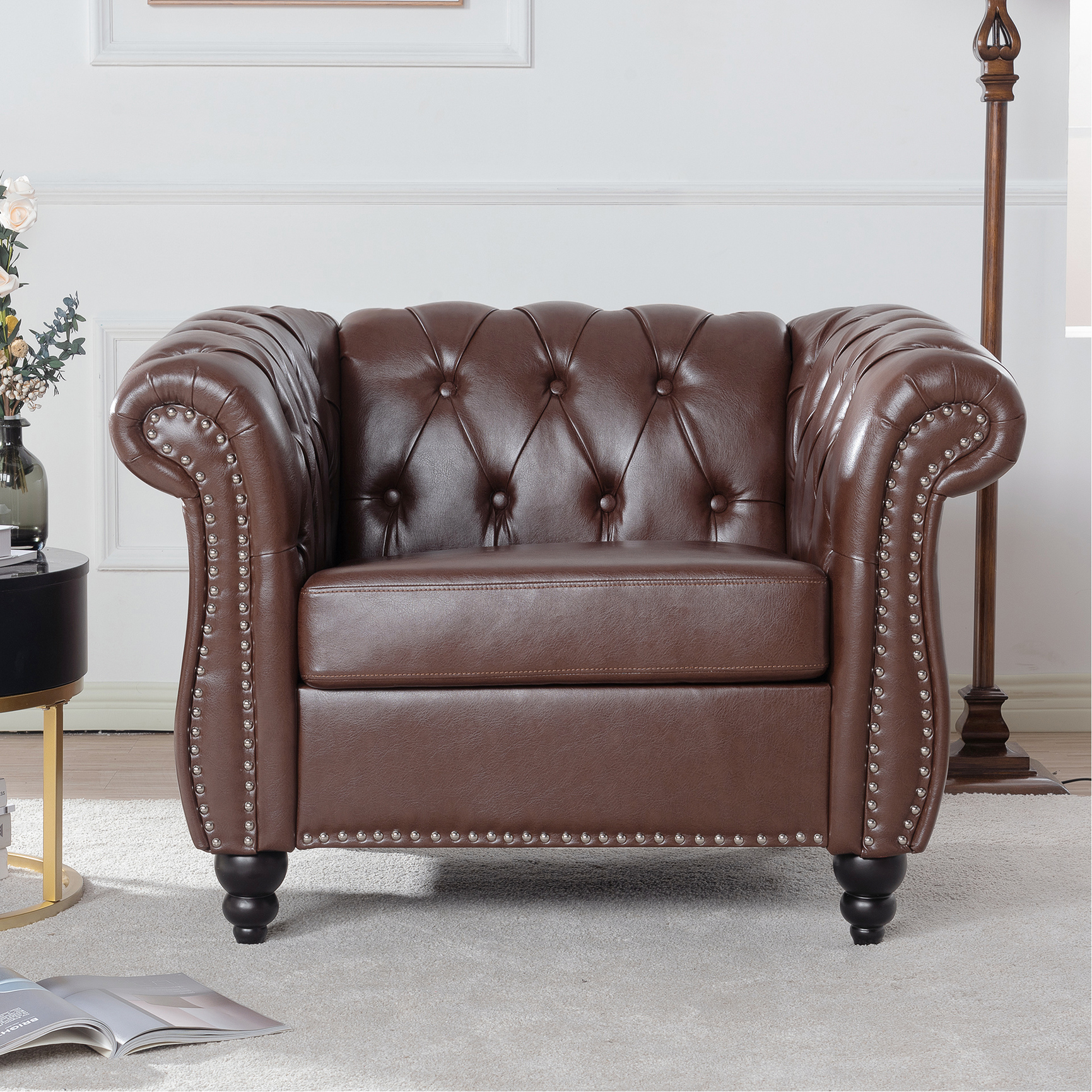 Solo Sofa for Living Room Use | Staggered Deep Pull Buckles for Comfort ...
