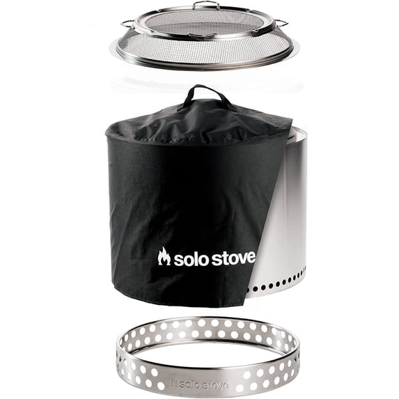 Solo Stove Bonfire 2.0: Portable Small Wood Fireplace Big Yard Bundle ...