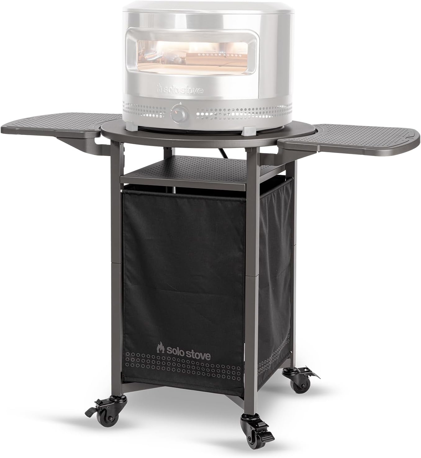 Solo Stove Portable Outdoor Pizza Oven Cart | Foldable Shelves, Locking ...
